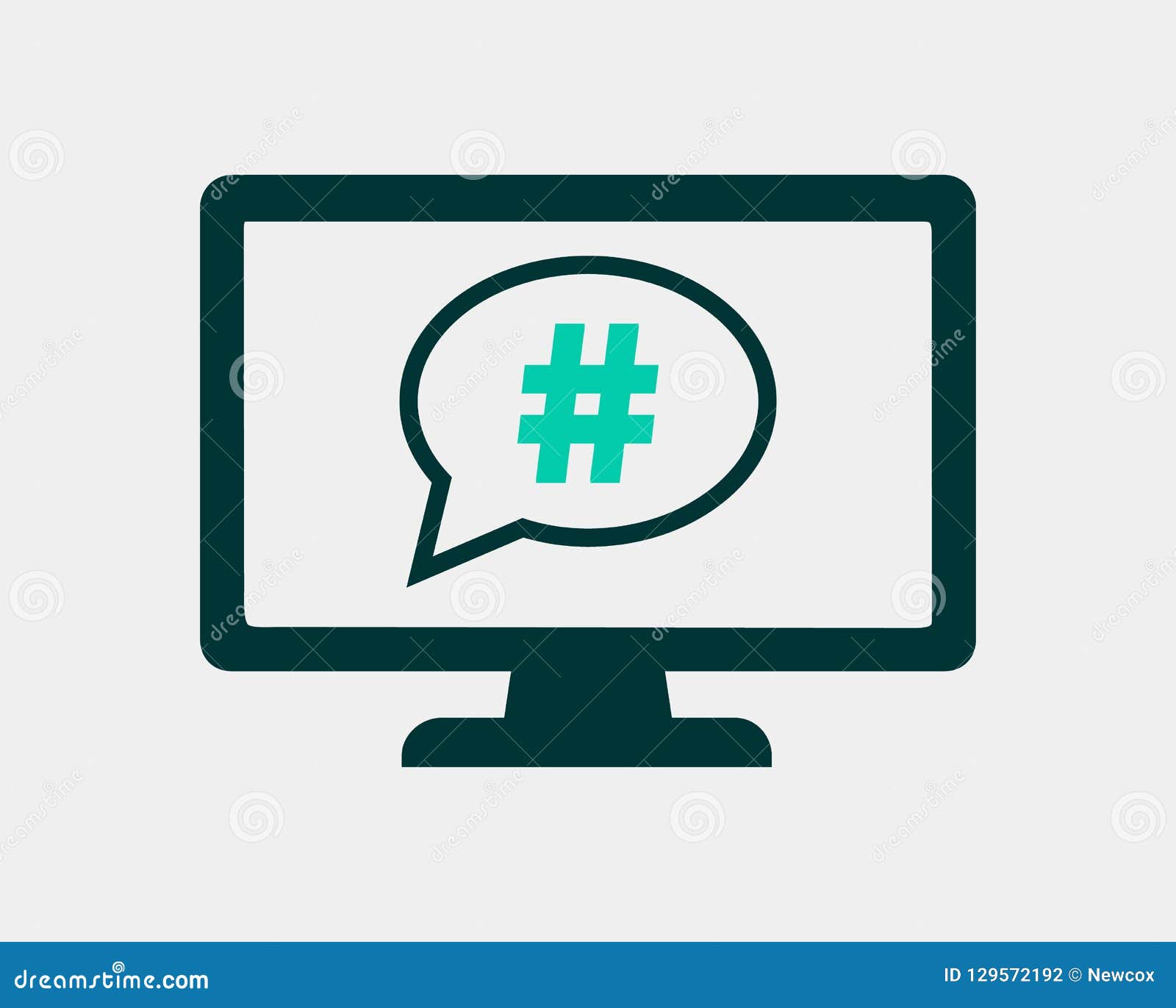 Hash tagging icon . stock vector. Illustration of card - 129572192