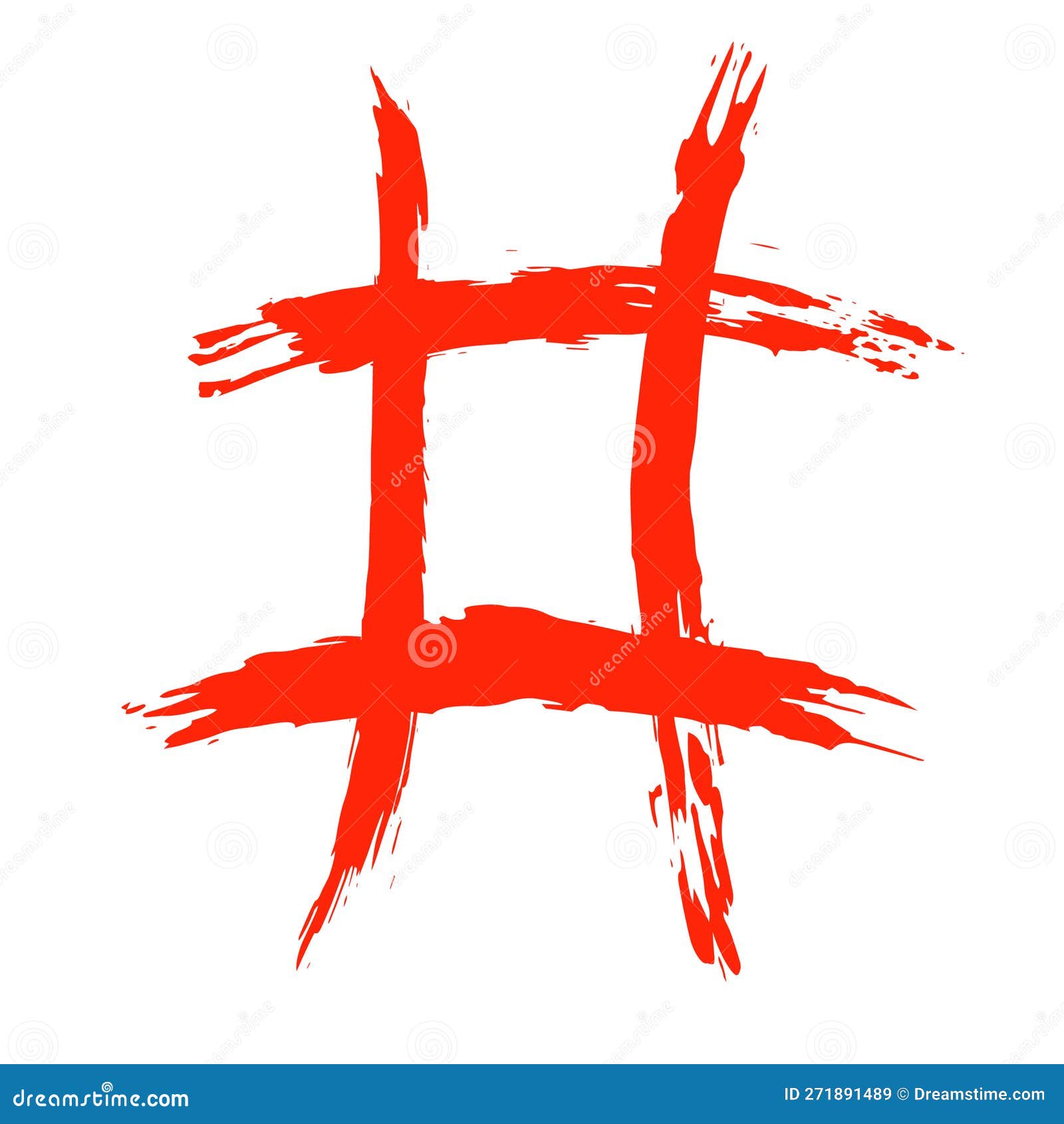 The Hash on a White Background is Drawn by Hand with a Brush. Stock ...