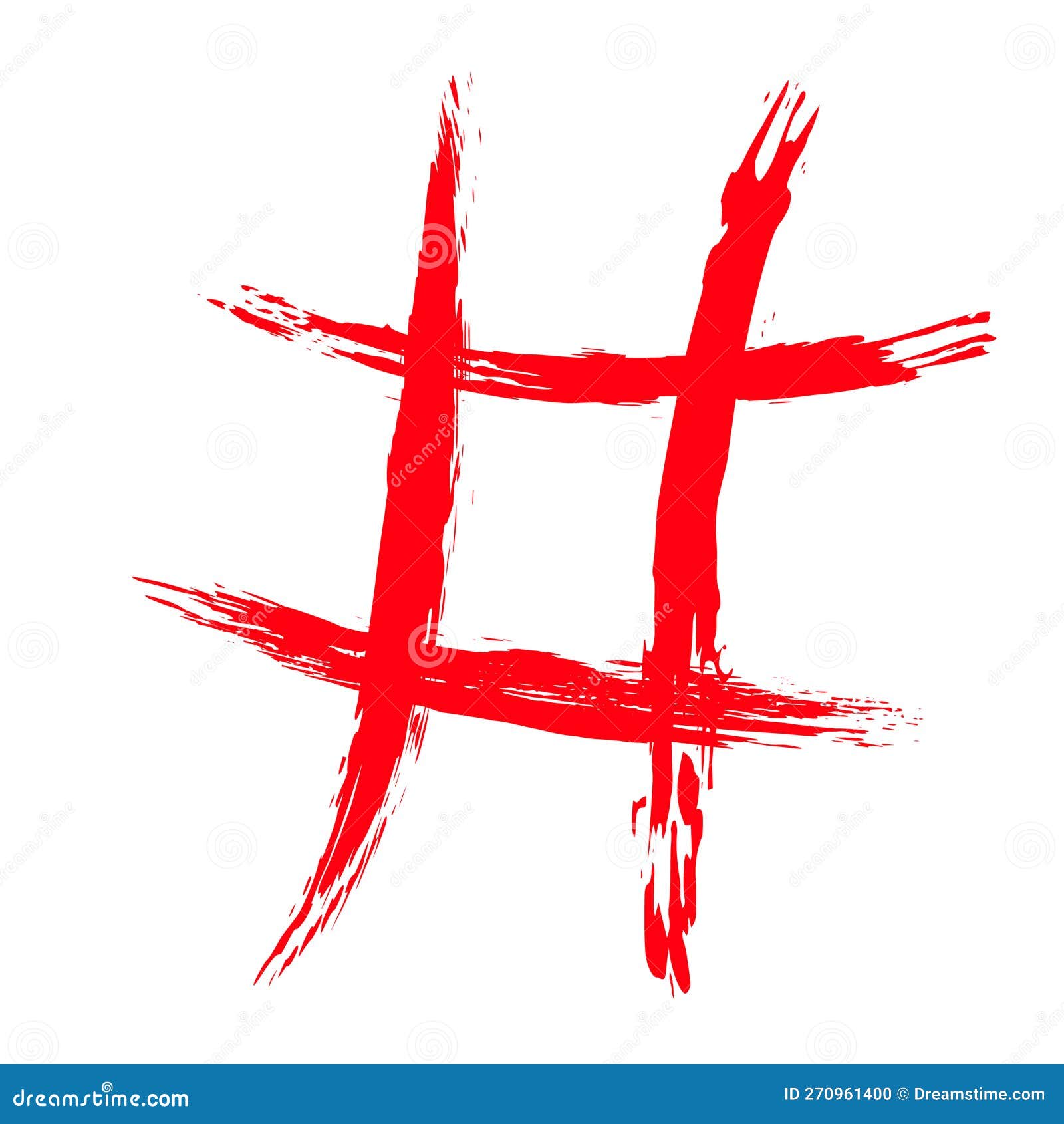 The Hash on a White Background is Drawn by Hand with a Brush. Stock ...