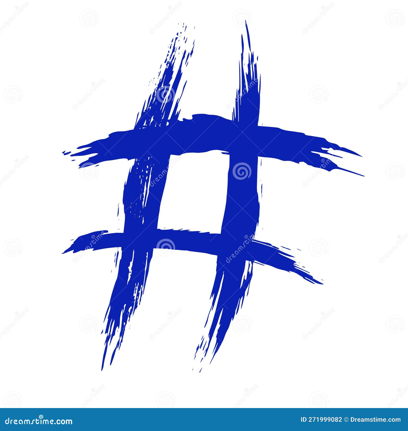 The Hash on a White Background is Drawn by Hand with a Brush. Stock ...