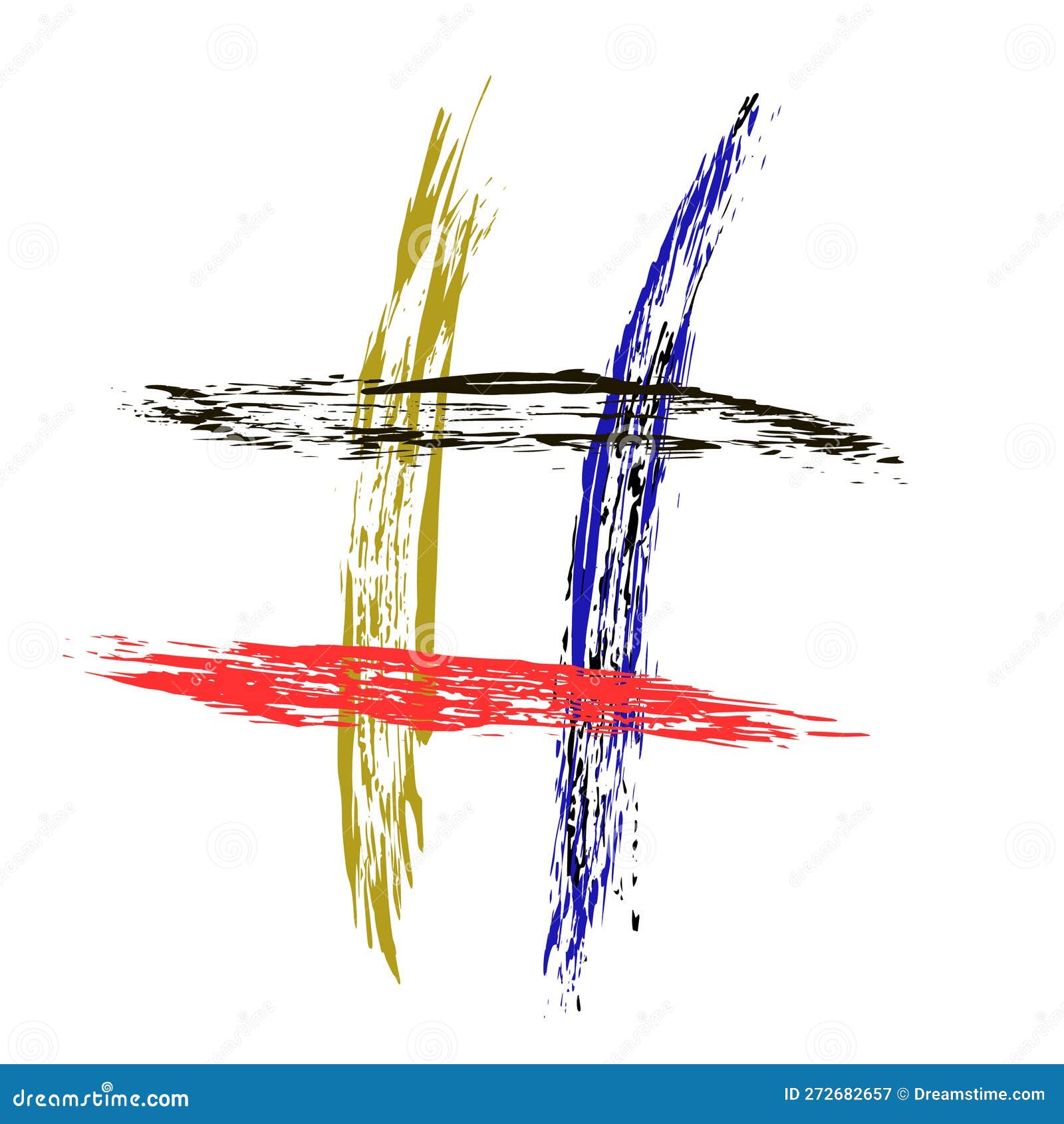 The Hash on a White Background is Drawn by Hand with a Brush. Stock ...