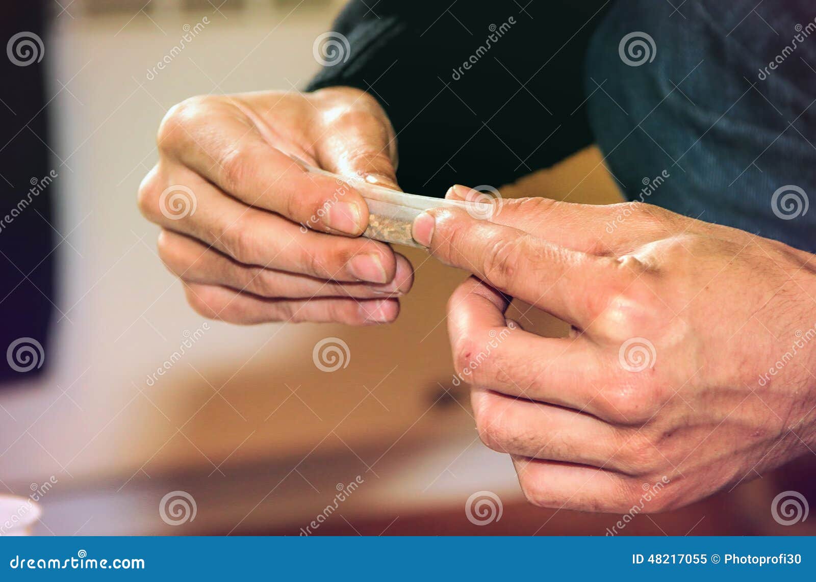 Hashish joint stock image. Image of macro, joint, hand - 48217055