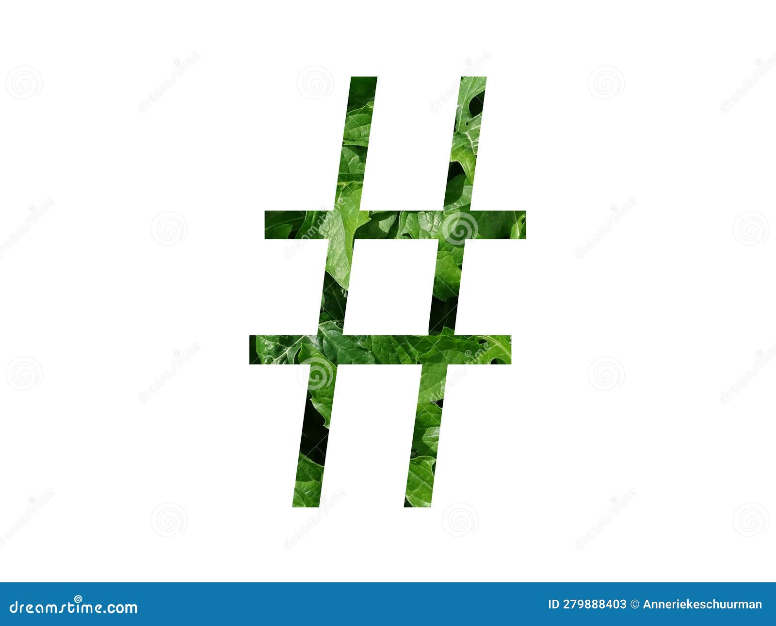 Hashtag of the Alphabet Made with Fresh Green Leaf Stock Illustration ...