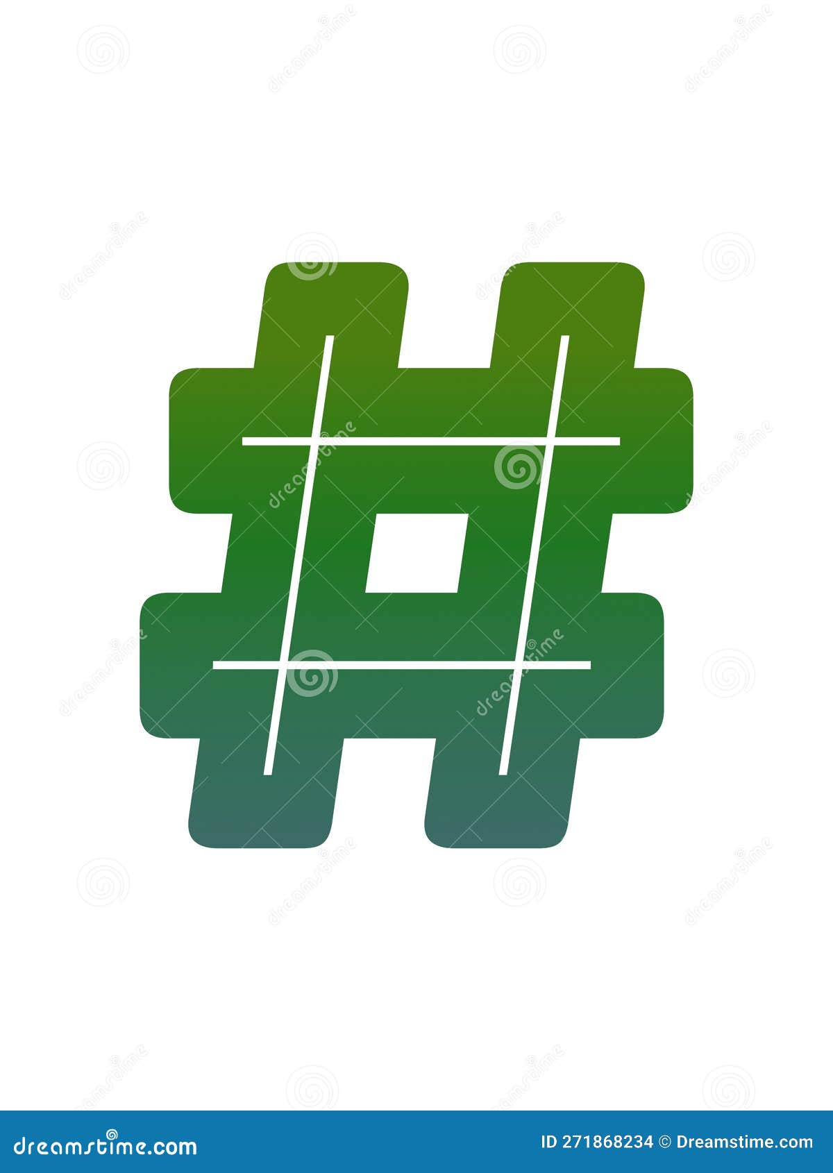Hashtag of the Alphabet Made with Green Gradient Stock Photo - Image of ...