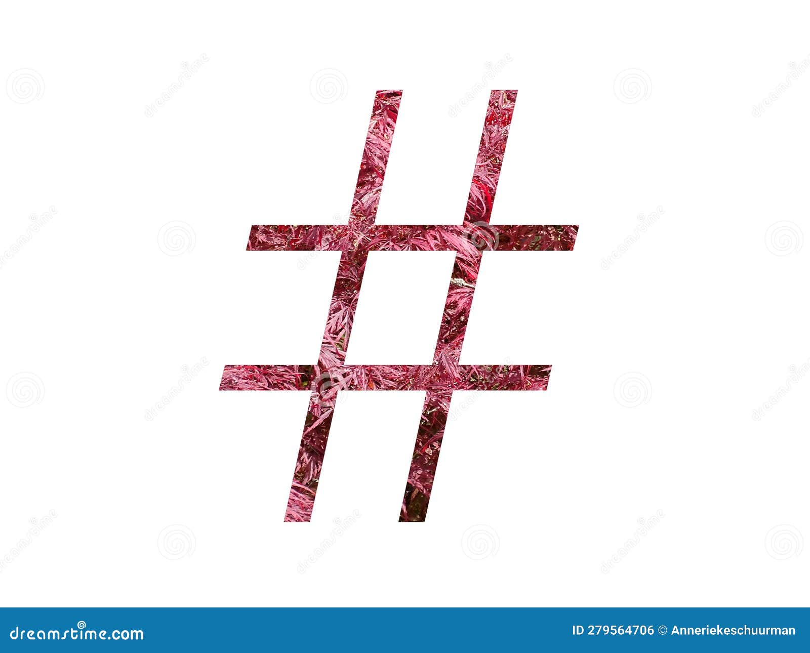 Hashtag of the Alphabet Made with Red Leaves of a Tree Stock Photo ...