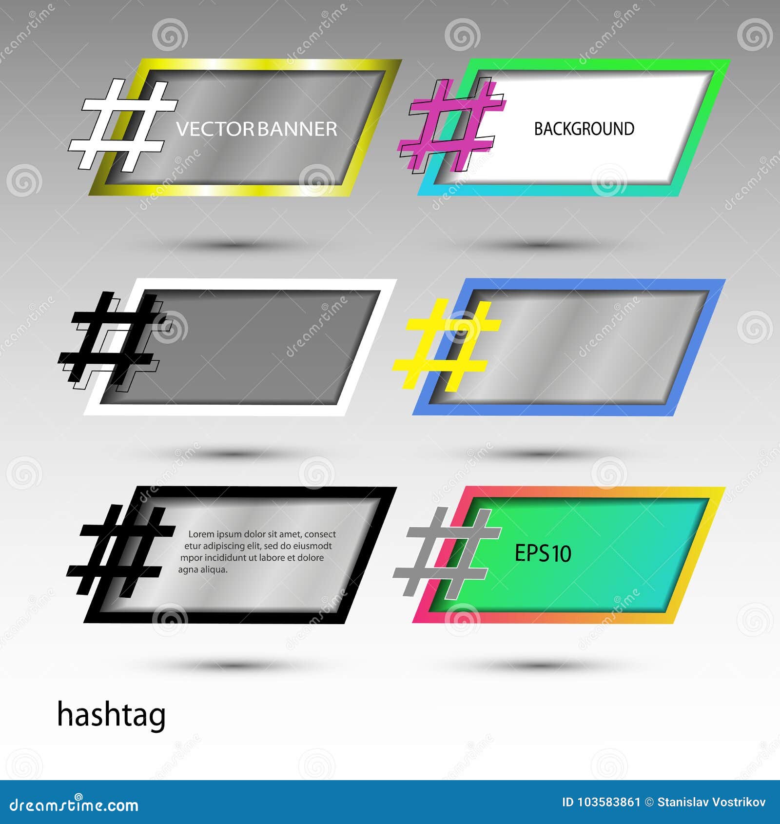 Hashtag Banner Abstract for Background Transparent Parallelepiped Stock ...