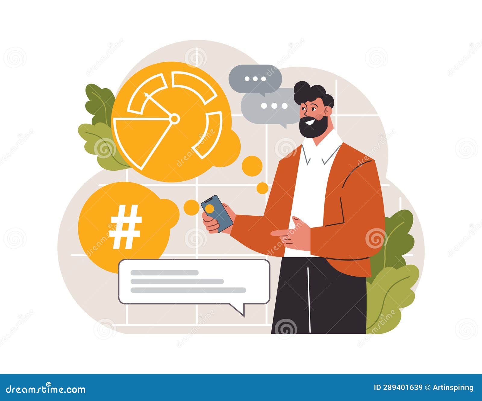 Hashtag. Character Using Digital Device for Sending Posts and Sharing ...