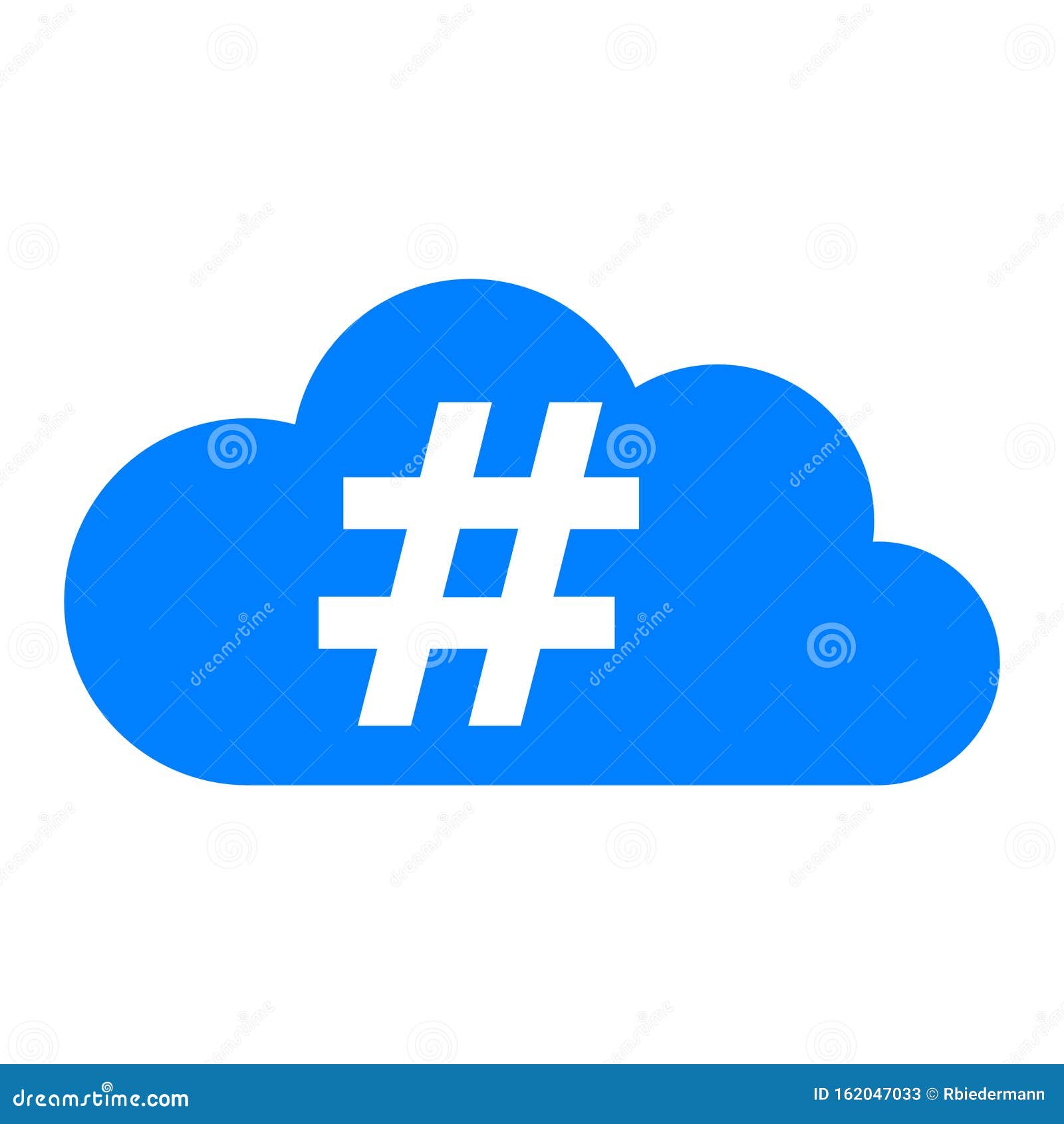 Hashtag and Cloud As Vector Illustration Stock Vector - Illustration of ...