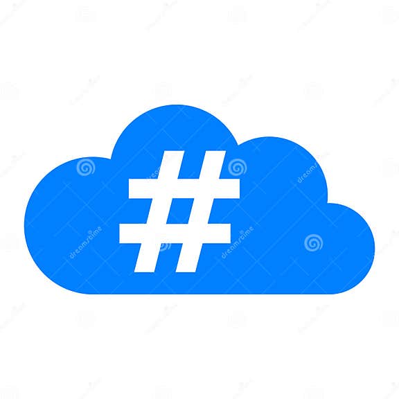 Hashtag and Cloud As Vector Illustration Stock Vector - Illustration of ...