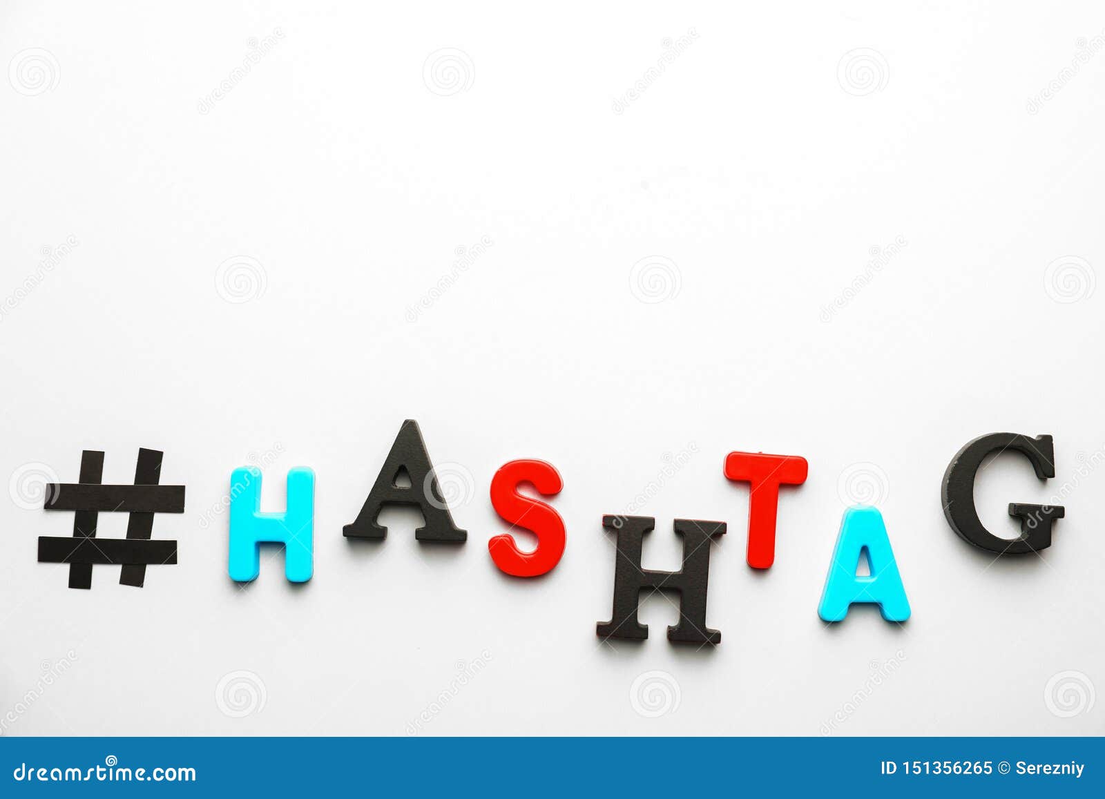 Hashtag Composed of Letters on White Background Stock Image - Image of ...