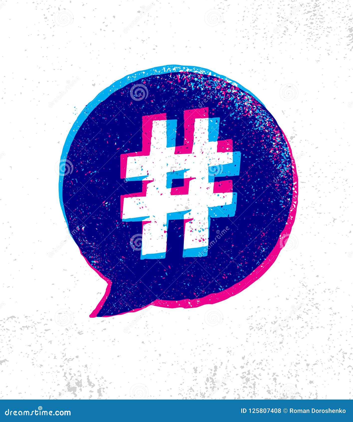 Hashtag Creative Rough Internet Blogging Illustration on Organic ...