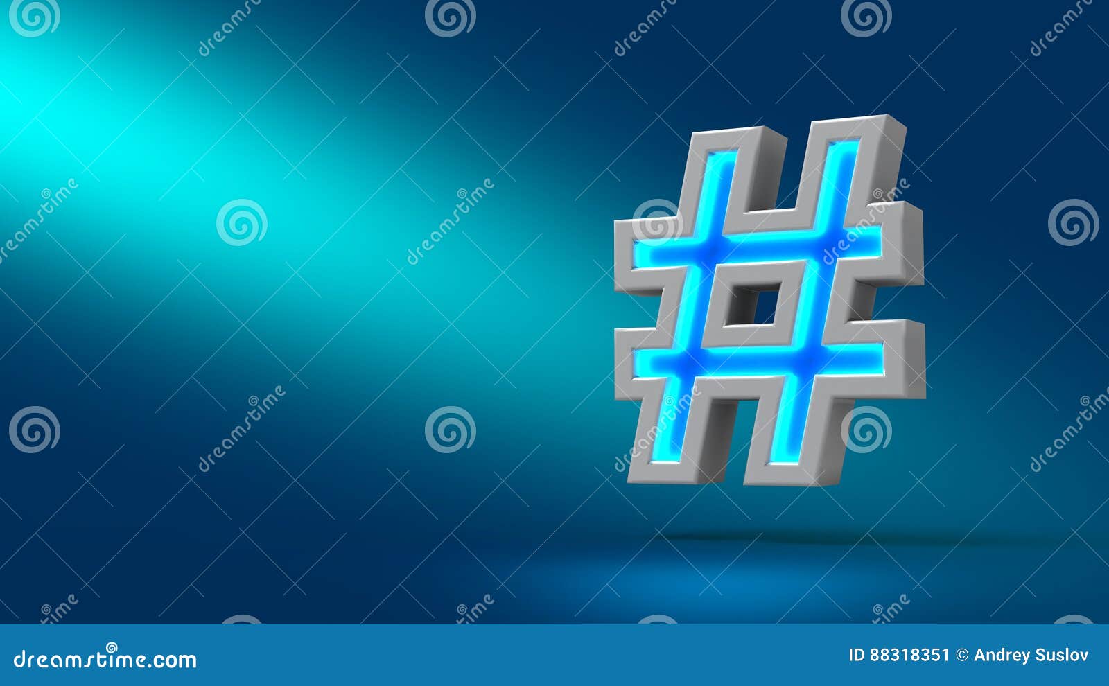 Hashtag 3d sign stock illustration. Illustration of copyright - 88318351
