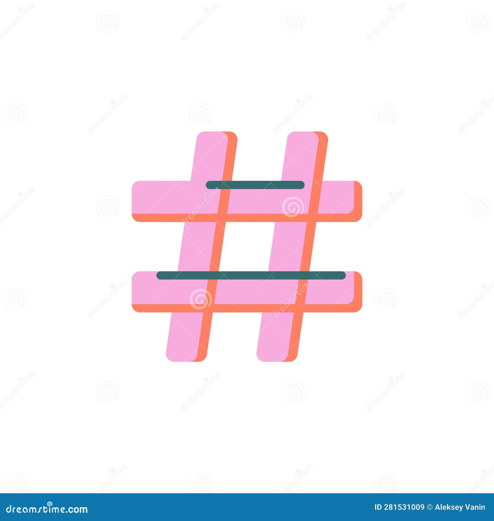 Hashtag flat icon stock vector. Illustration of chat - 281531009