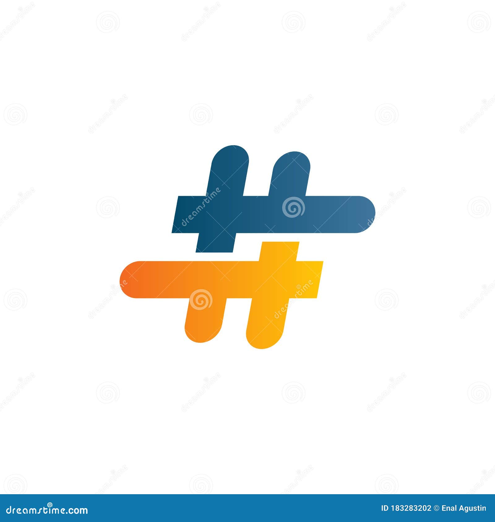 Hashtag Icon Logo Design Template Stock Vector - Illustration of ...