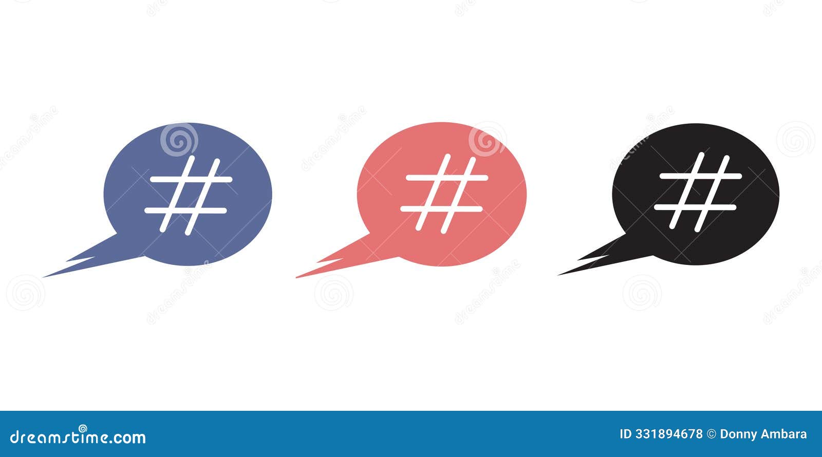 Hashtag Icon Set. Vector Illustration. Social Media Hashtag Symbol ...