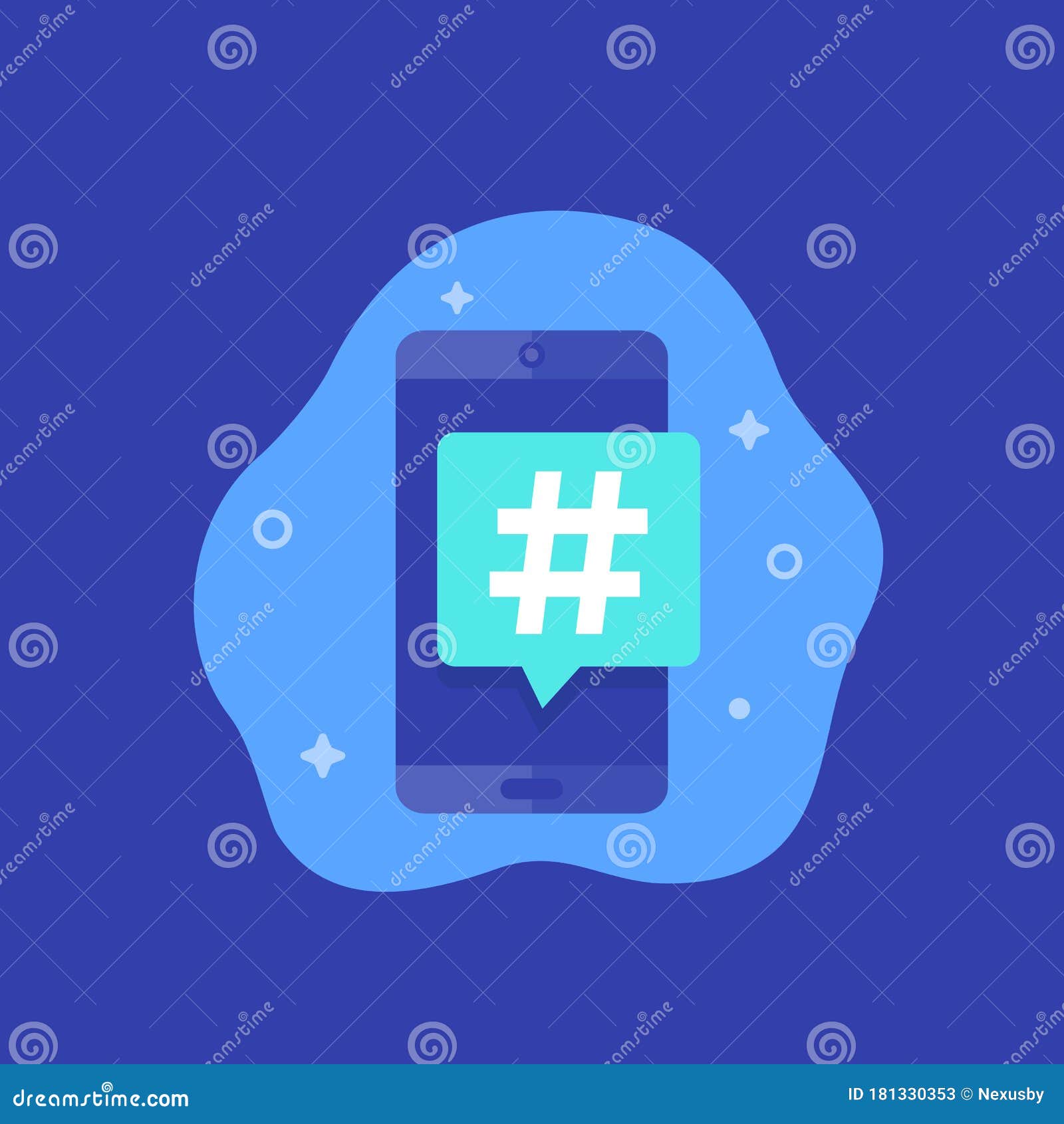 Hashtag Icon with Smart Phone, Vector Stock Vector - Illustration of ...