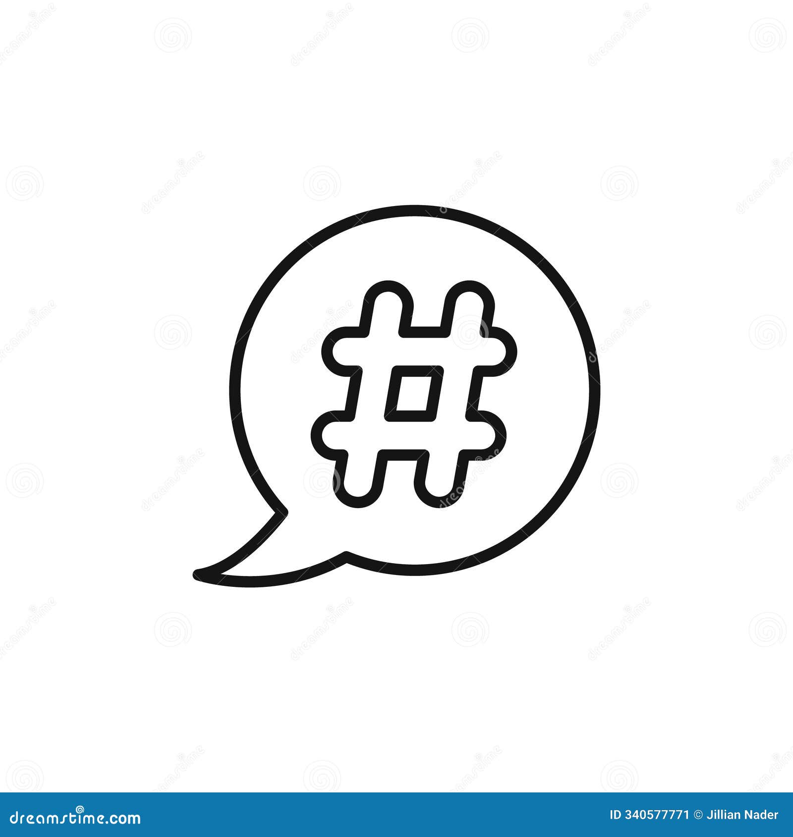 Hashtag Icon Thin Line Art Isolated Stock Illustration - Illustration ...