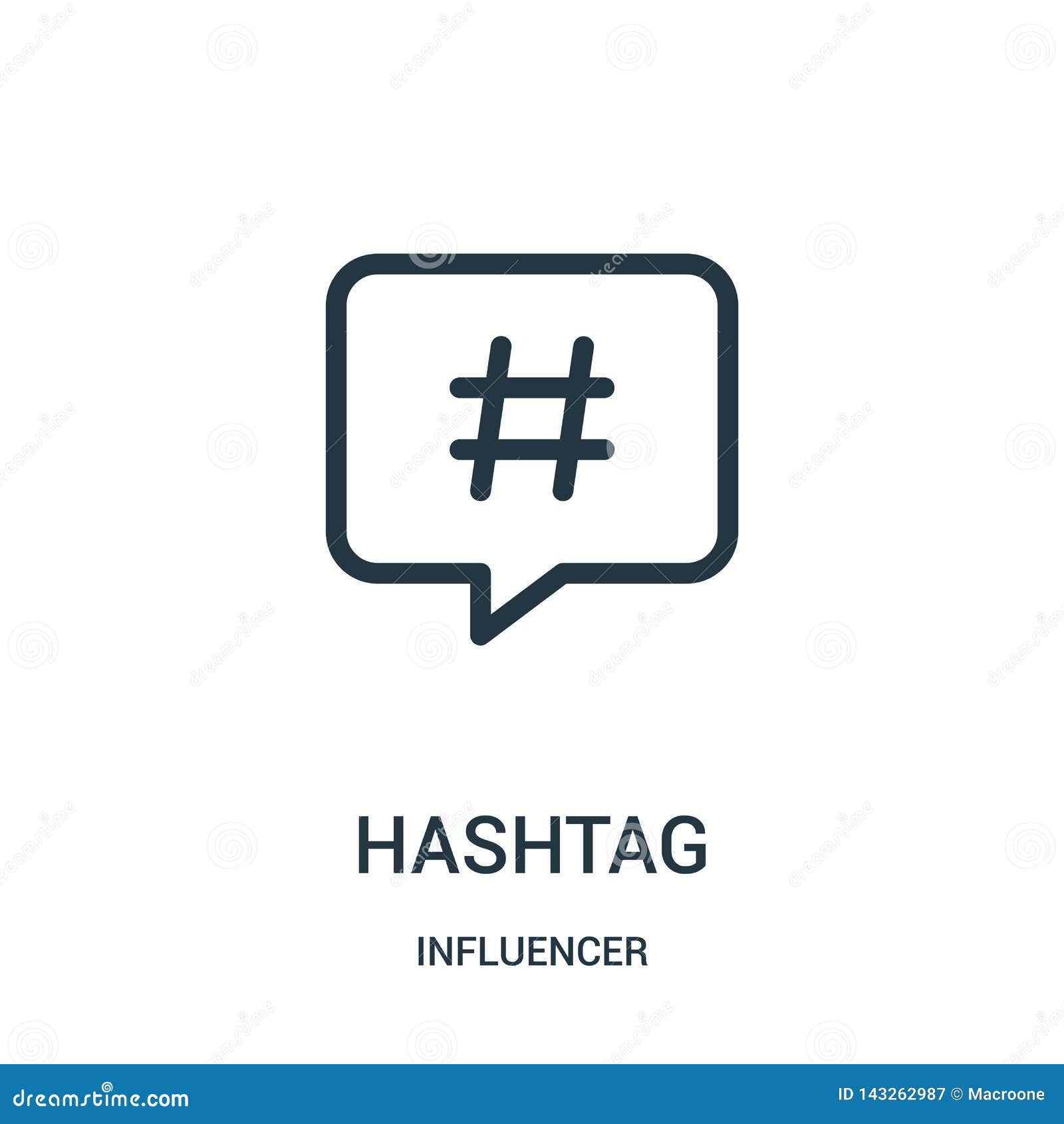 Hashtag Icon Vector from Influencer Collection. Thin Line Hashtag ...