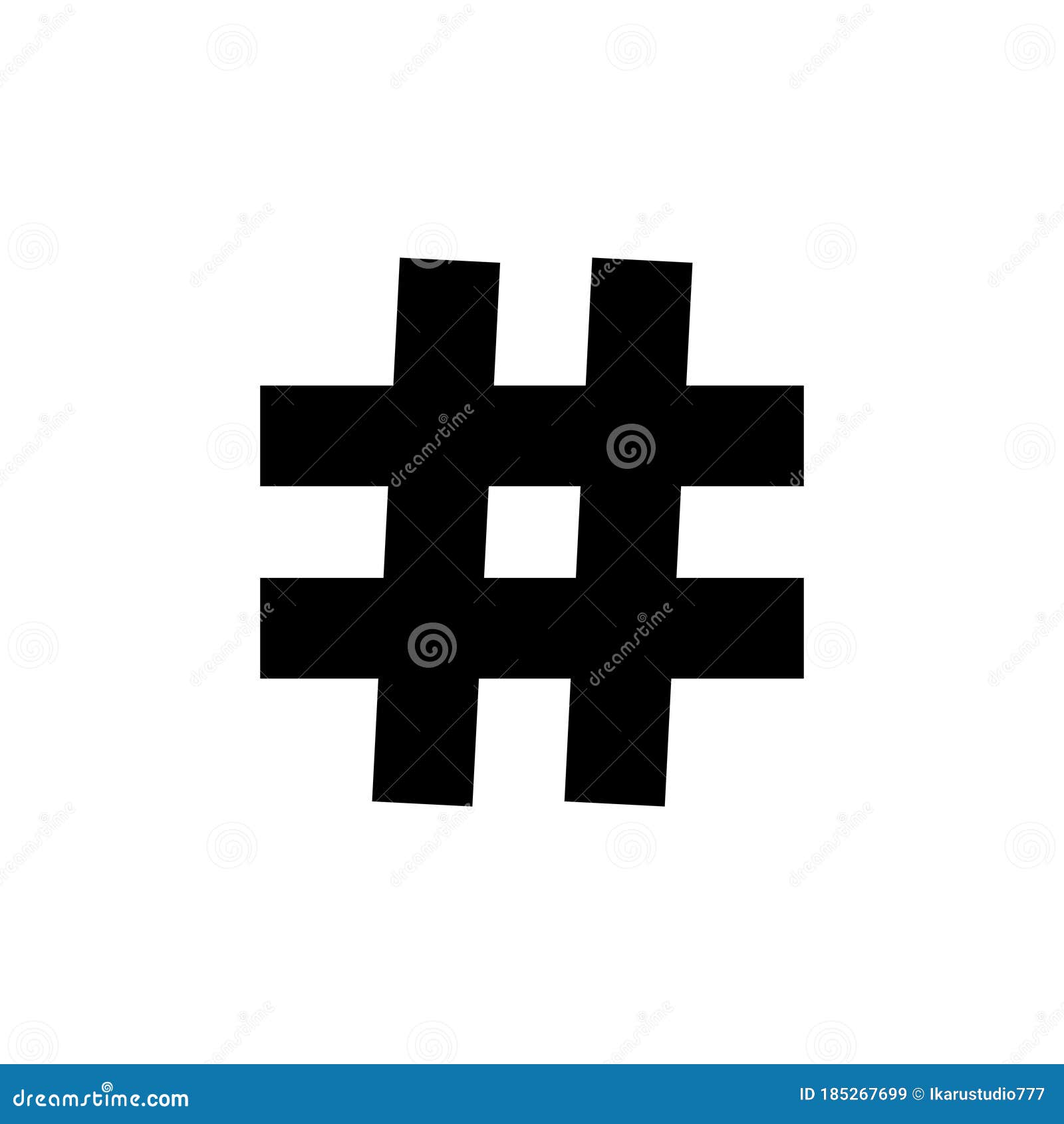 Hashtag Icon Vector Isolated on White Background. Black Hashtag Icon ...