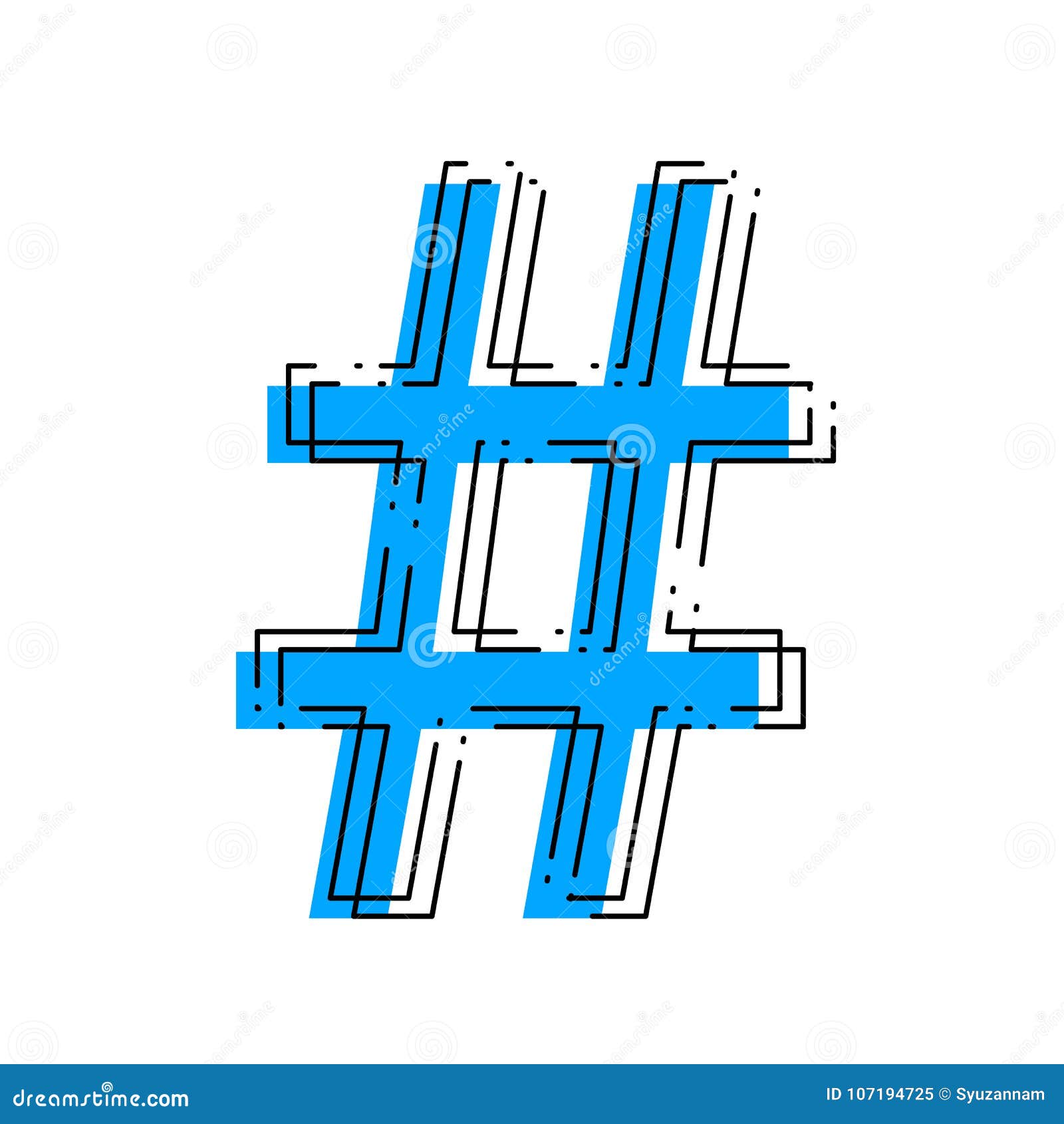 Hashtag Isolated on White Background. Vector Illustration Stock Vector ...