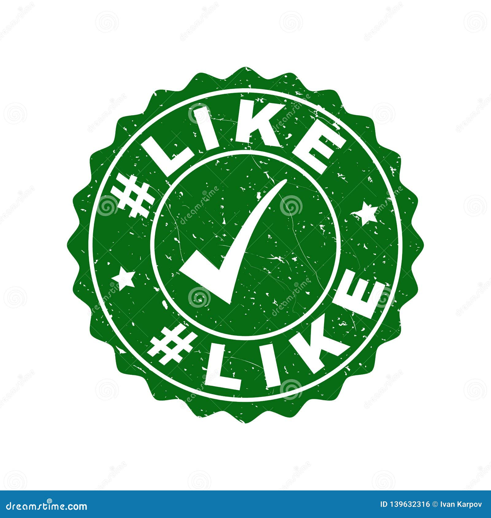 Hashtag Like Grunge Stamp with Tick Stock Vector - Illustration of ...