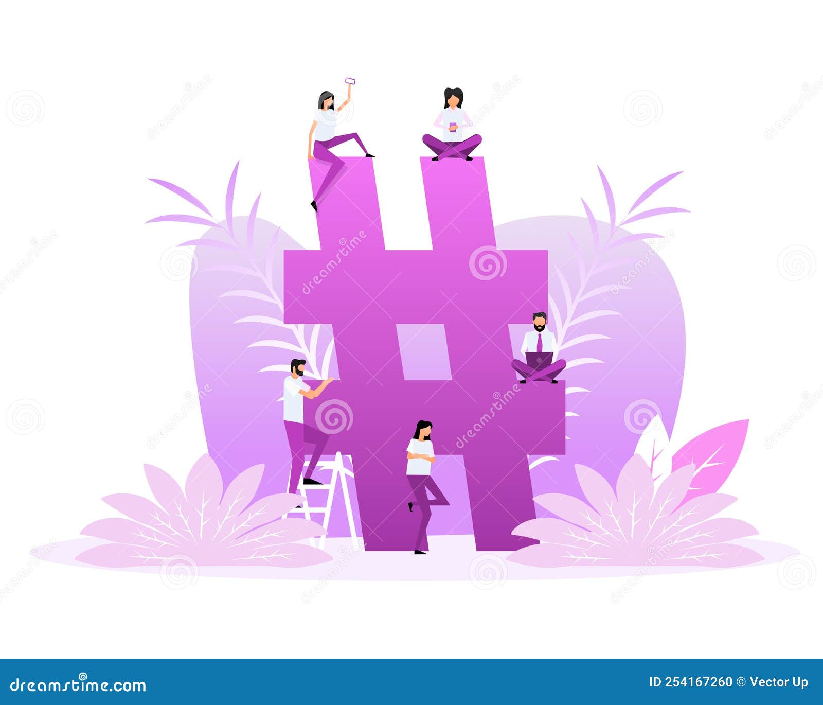 Hashtag People, Great Design for Any Purposes. Flat Vector Illustration ...