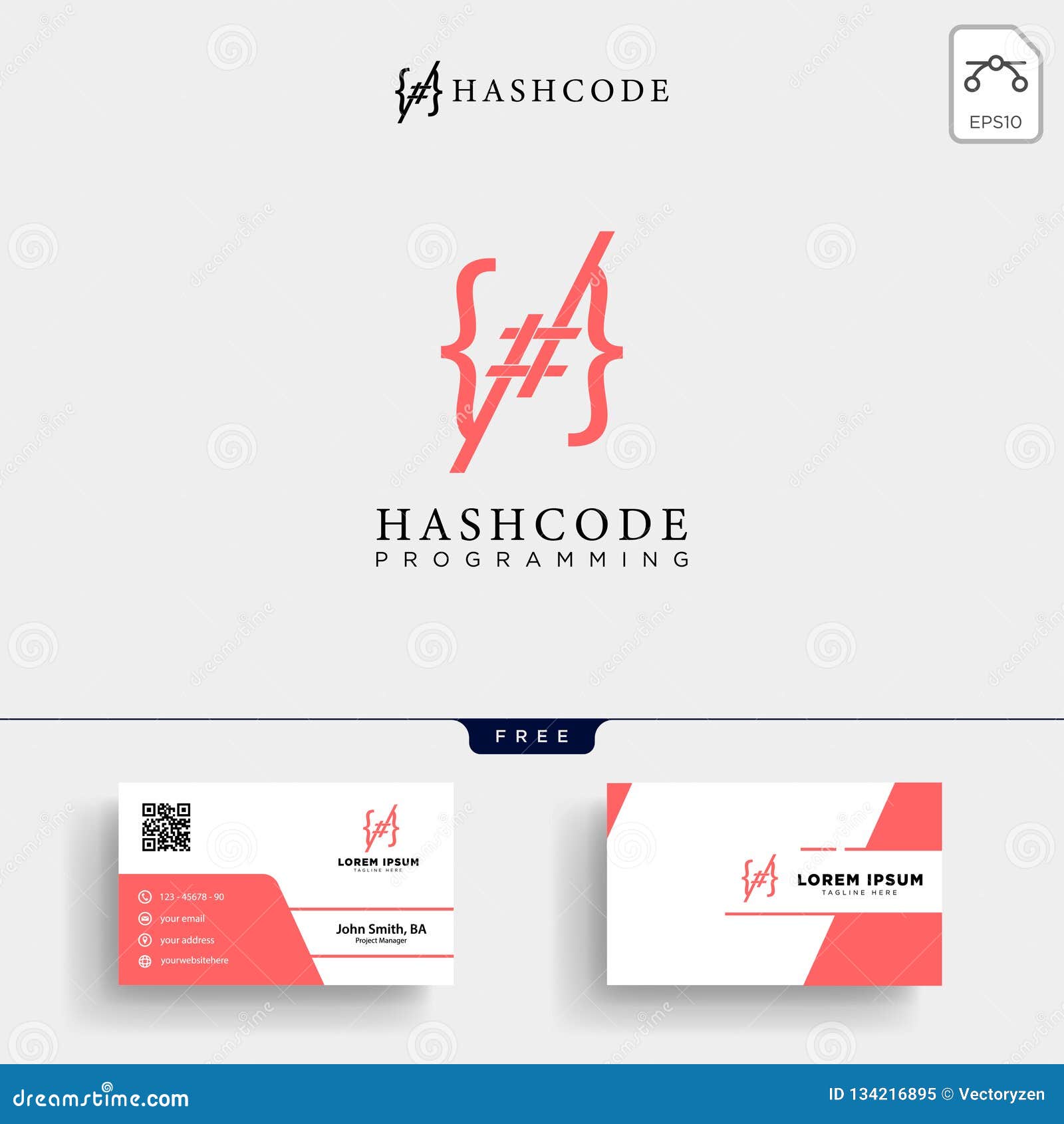 Hashtag and Programming Code Logo Template Stock Illustration ...