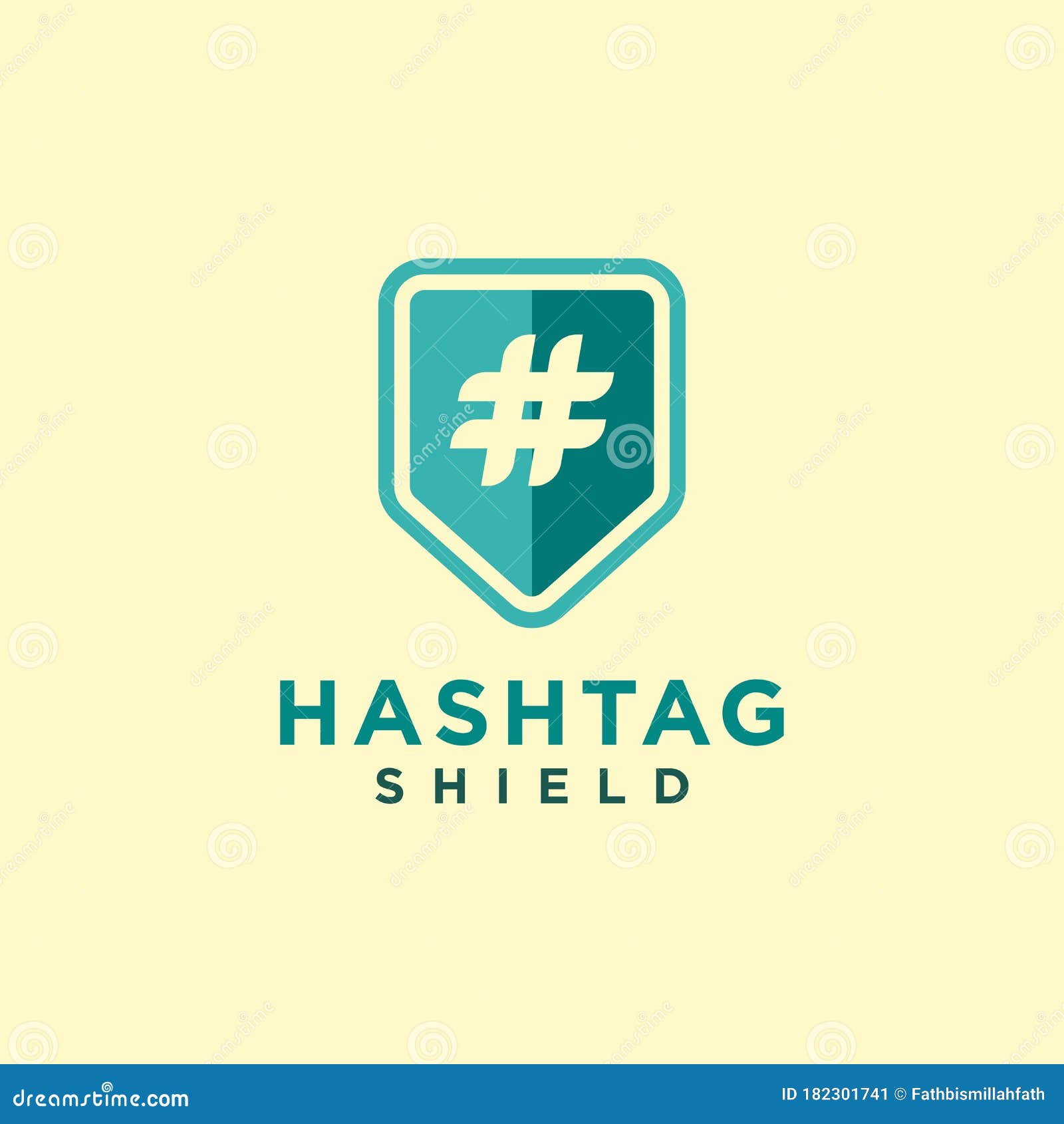 Hashtag Shield Logo Design Vector, Showing Shield Icon with Hashtag ...