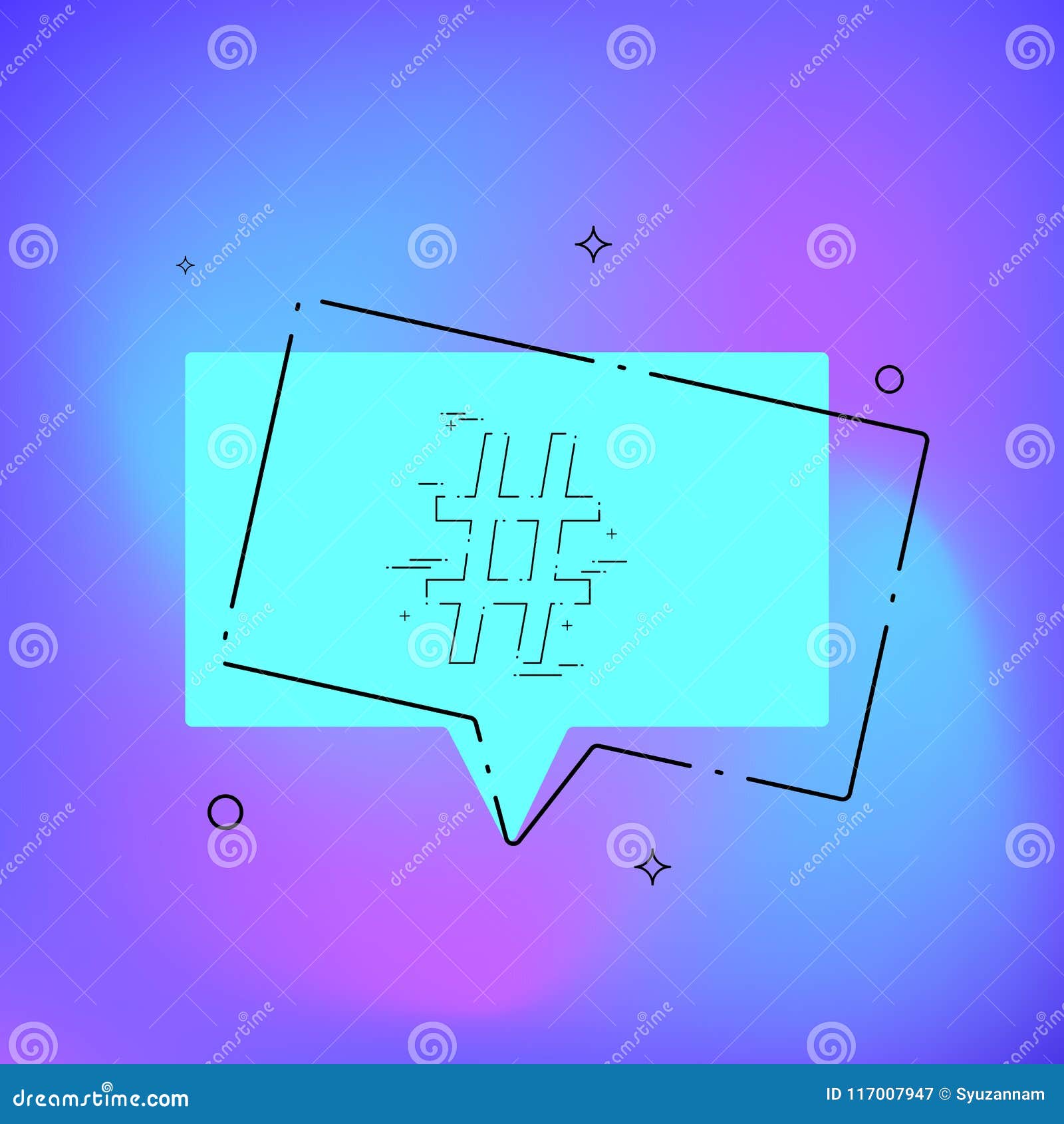 Hashtag Sign with Bubble Speech. Vector Illustration. Stock Vector ...