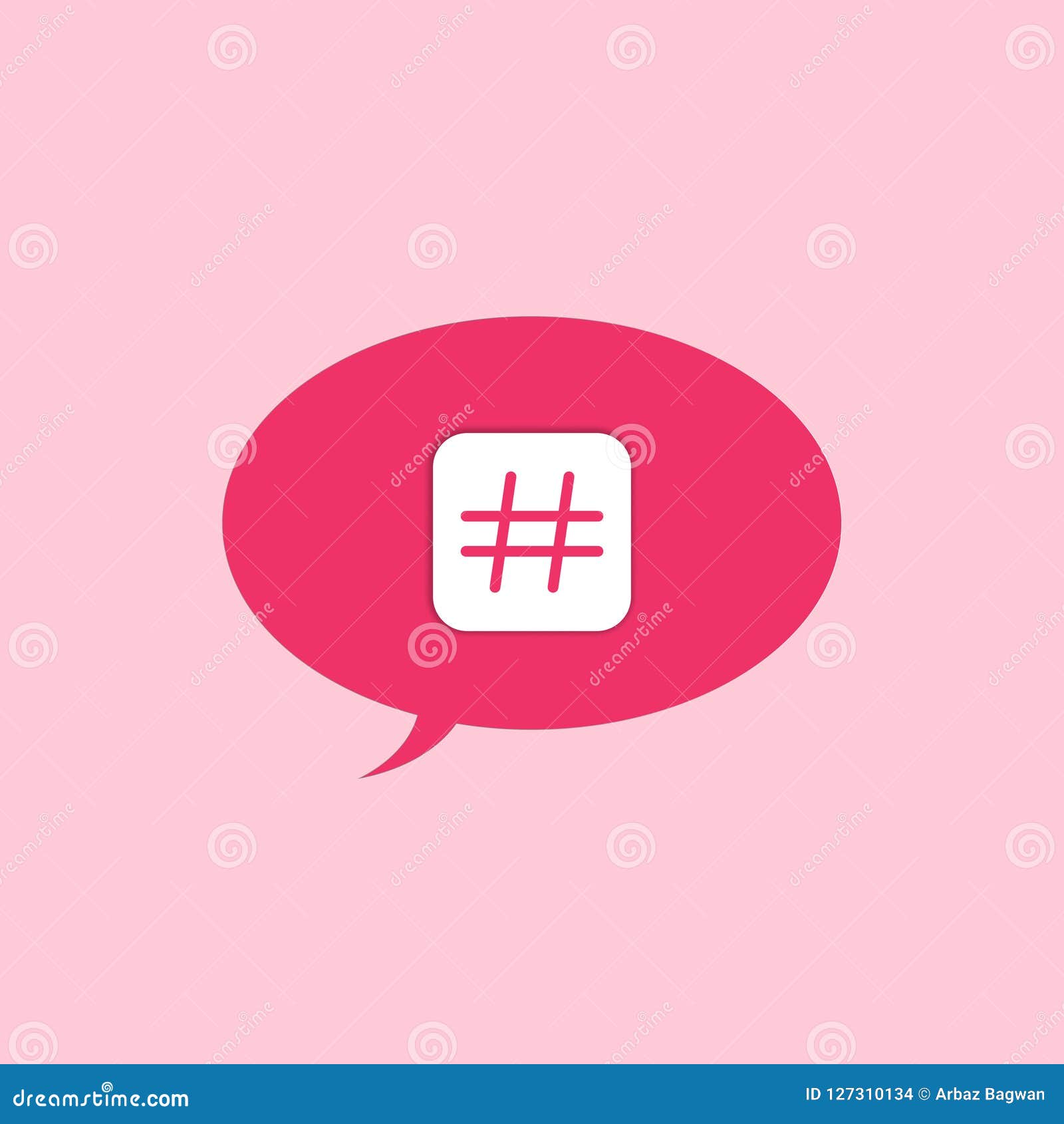 Hashtag sign icon stock vector. Illustration of online - 127310134