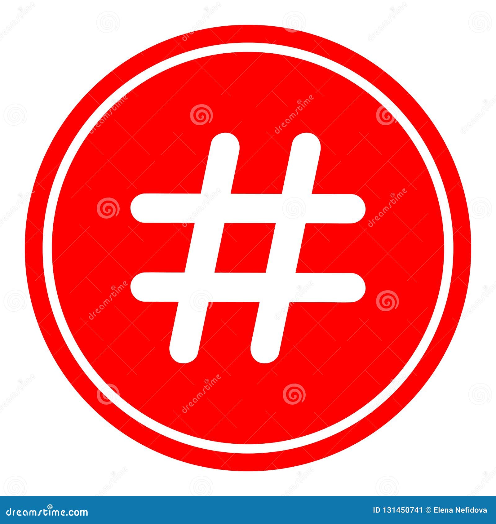 Hashtag Sign Icon Vector Illustration on Red Background Stock Vector ...