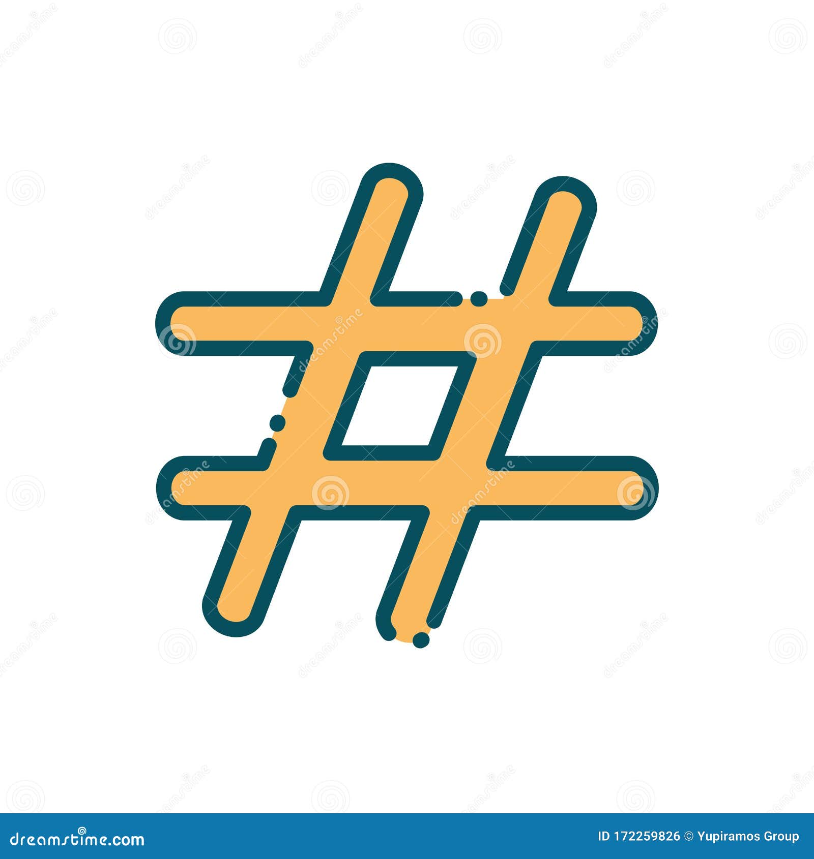 Hashtag Sign Network Social Media Line and Fill Stock Vector ...