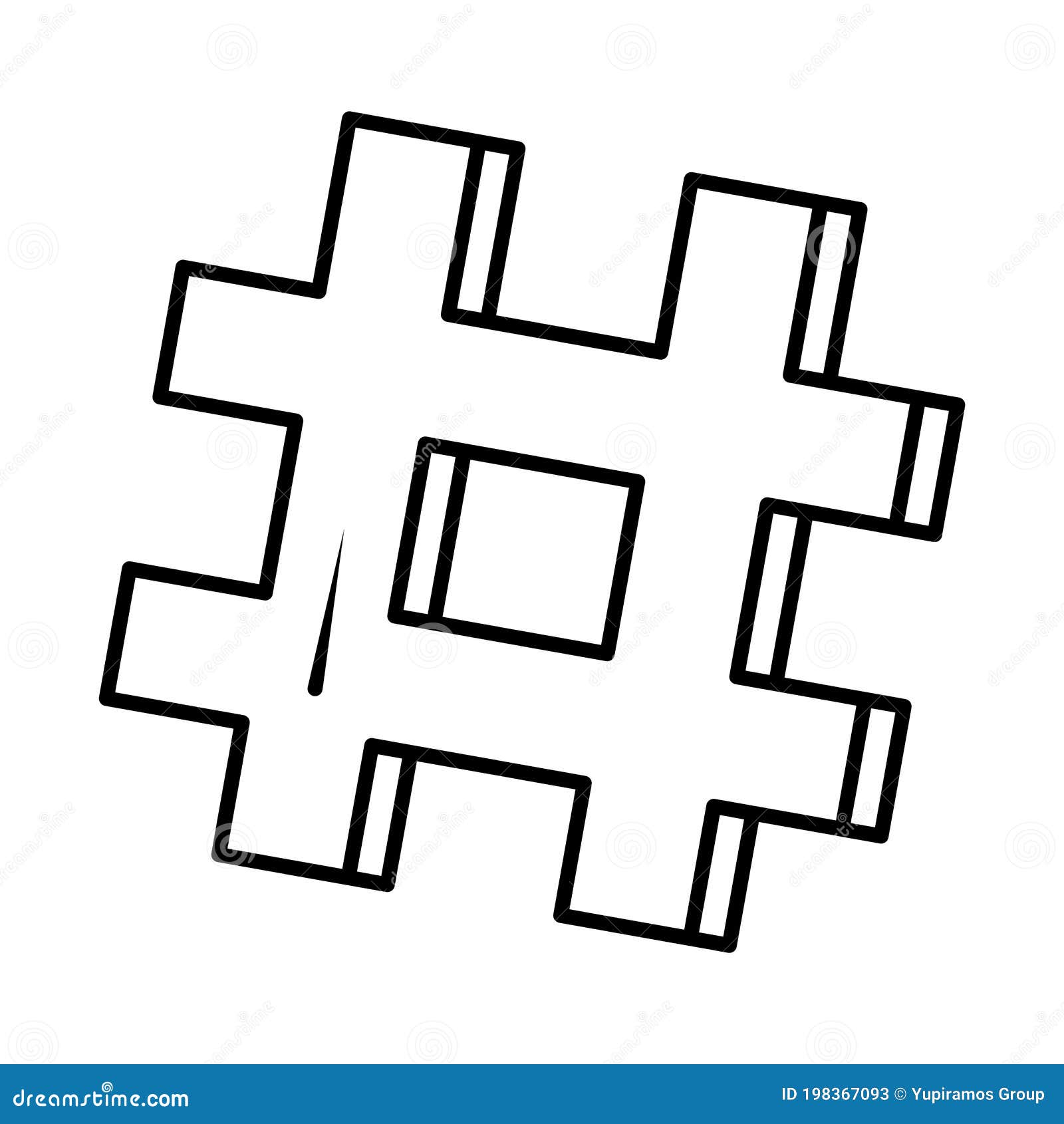 Hashtag, Social Media Icons Set Vector Illustration | CartoonDealer.com ...