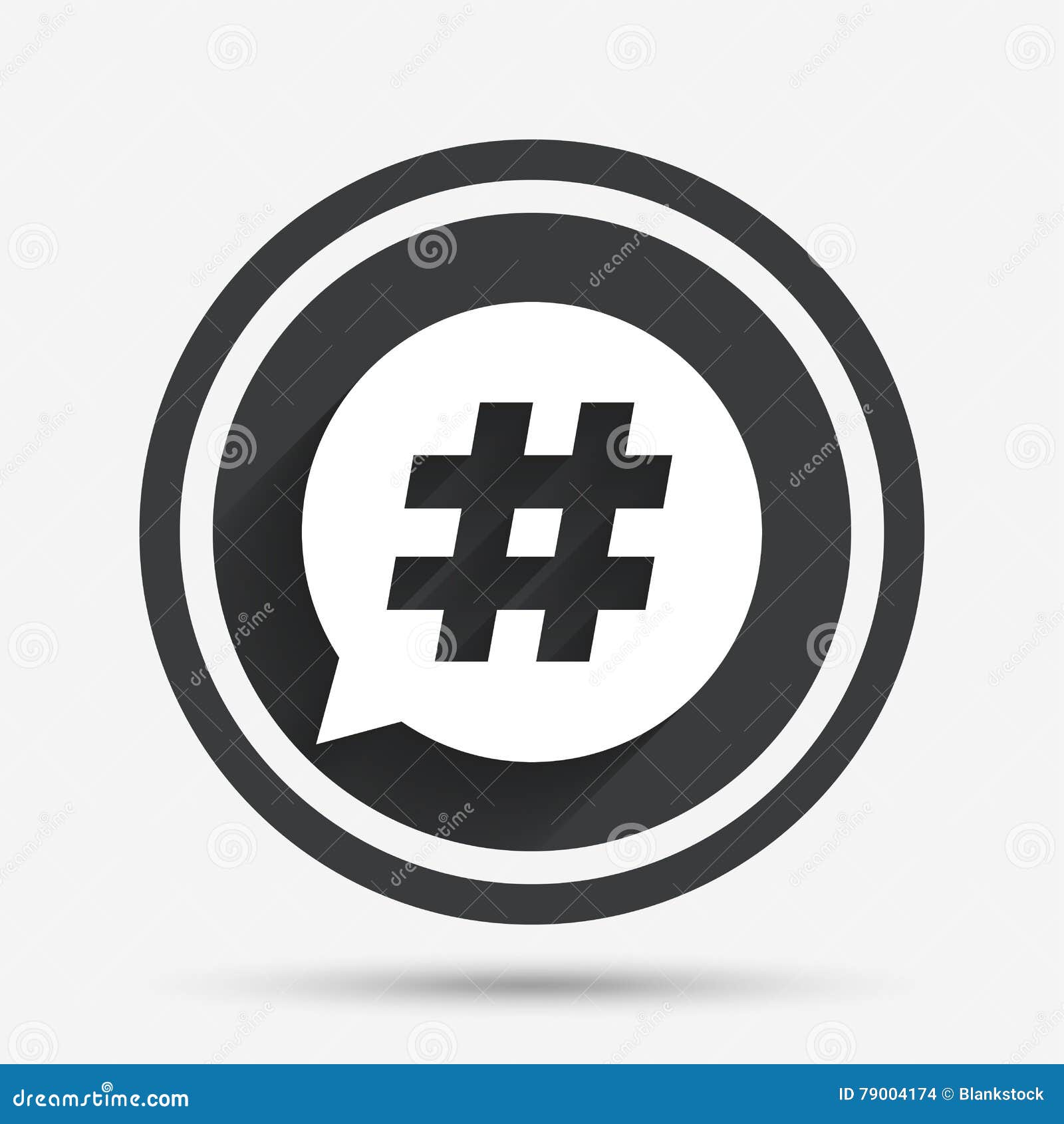 Hashtag Speech Bubble Sign Icon. Stock Vector - Illustration of ...