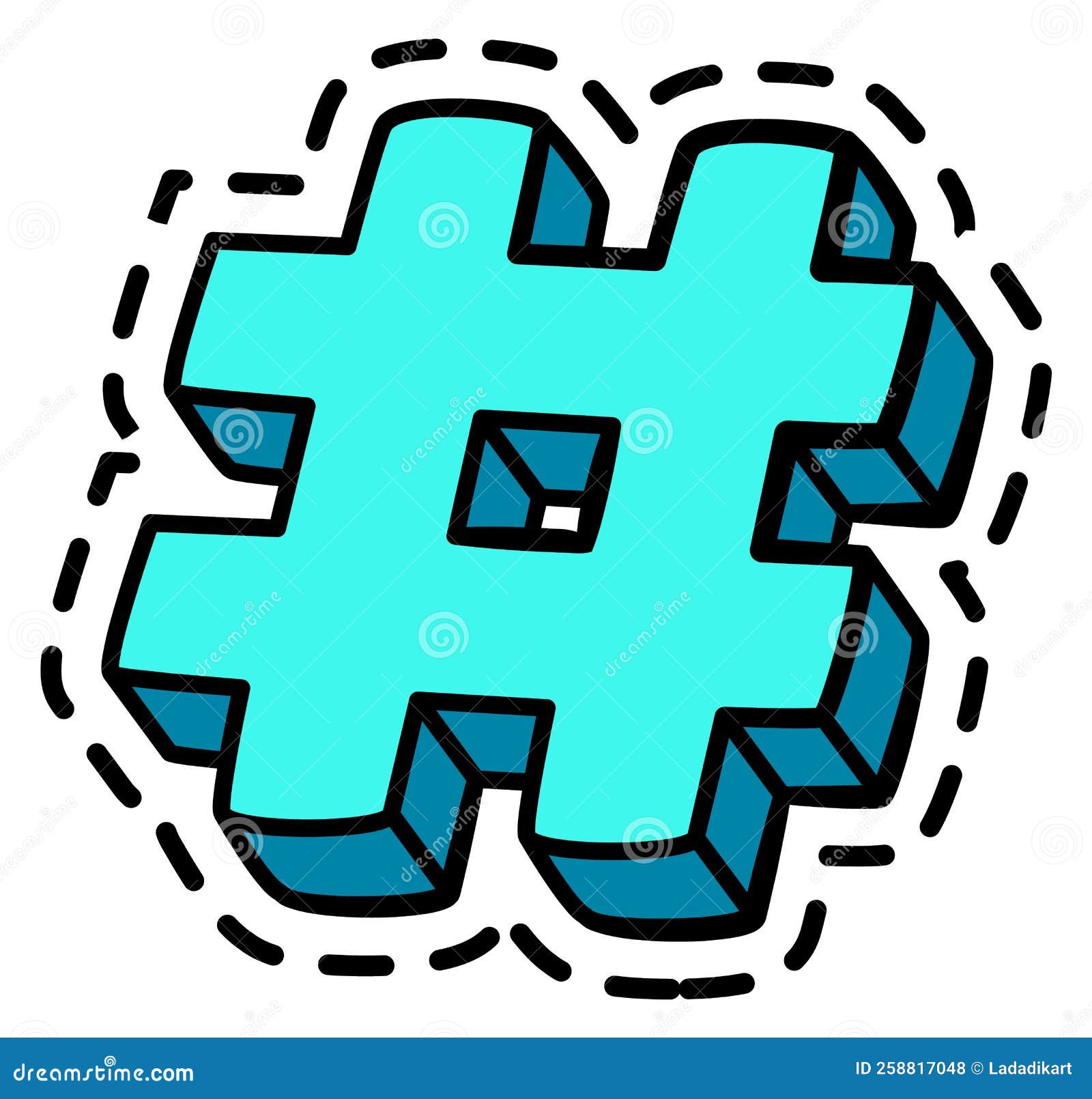 Hashtag Sticker in Pop Art Style. Fancy Patch Stock Vector ...