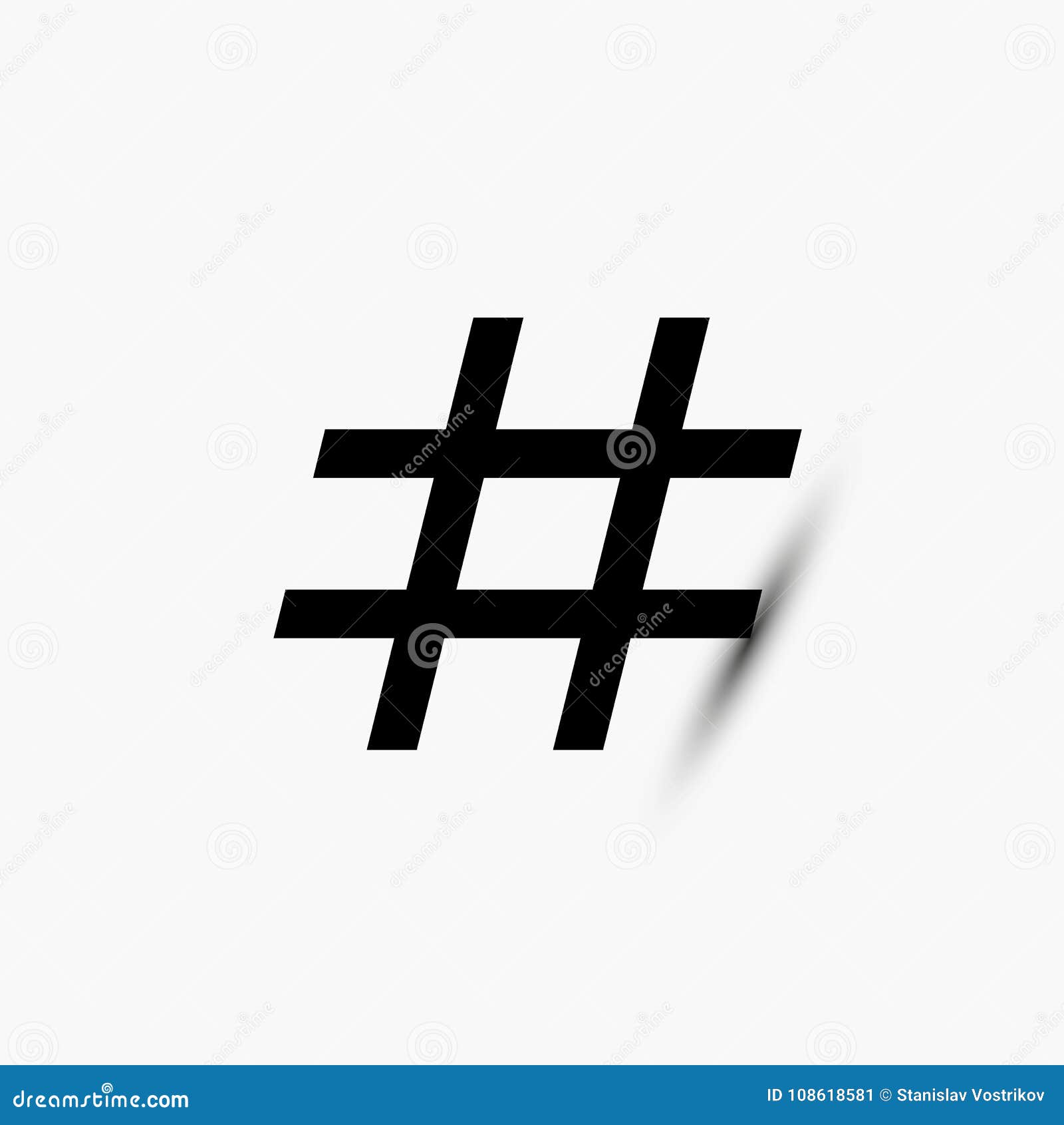 Hashtag Symbol Black - Vector Clipart 3d Eps10 Stock Vector ...