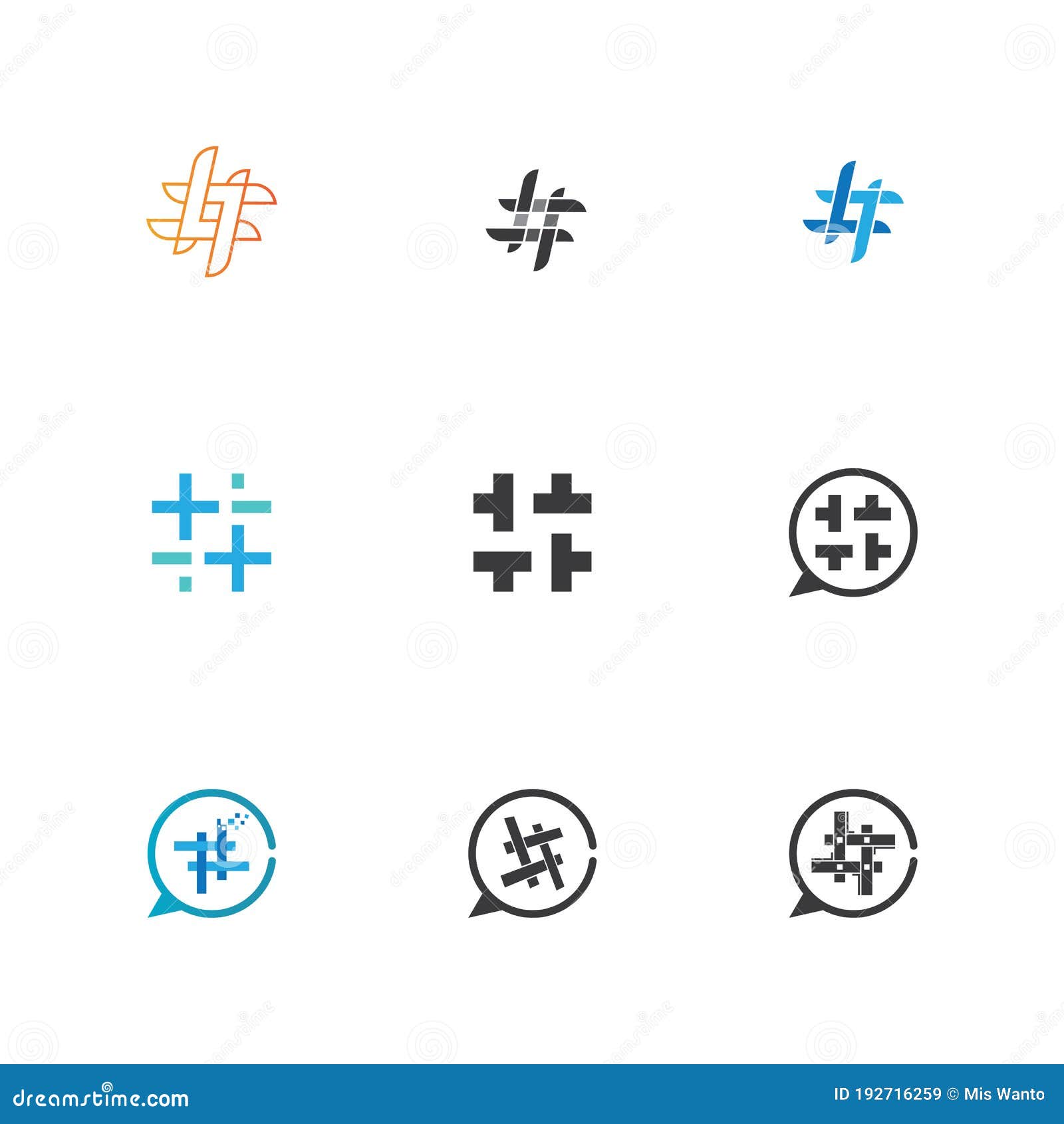 Hashtag Symbol Creative Design Template Stock Vector - Illustration of ...