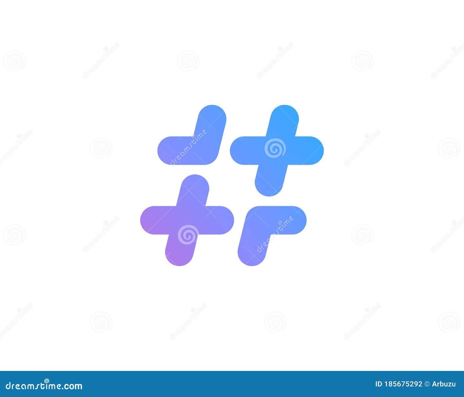 Hashtag Symbol Cross Plus Logo Icon Design Template Elements Stock ...