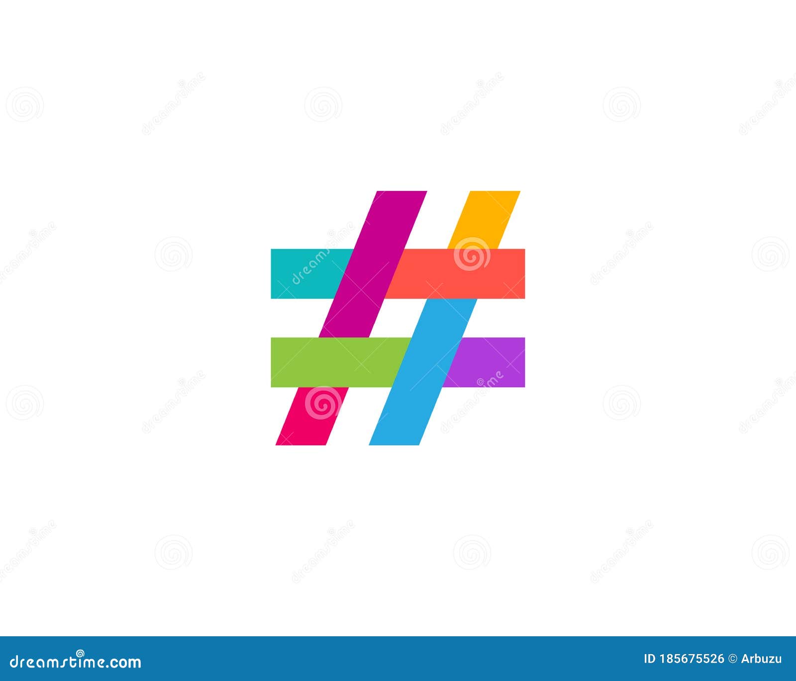 Hashtag Symbol Logo Icon Design Template Elements Stock Vector ...