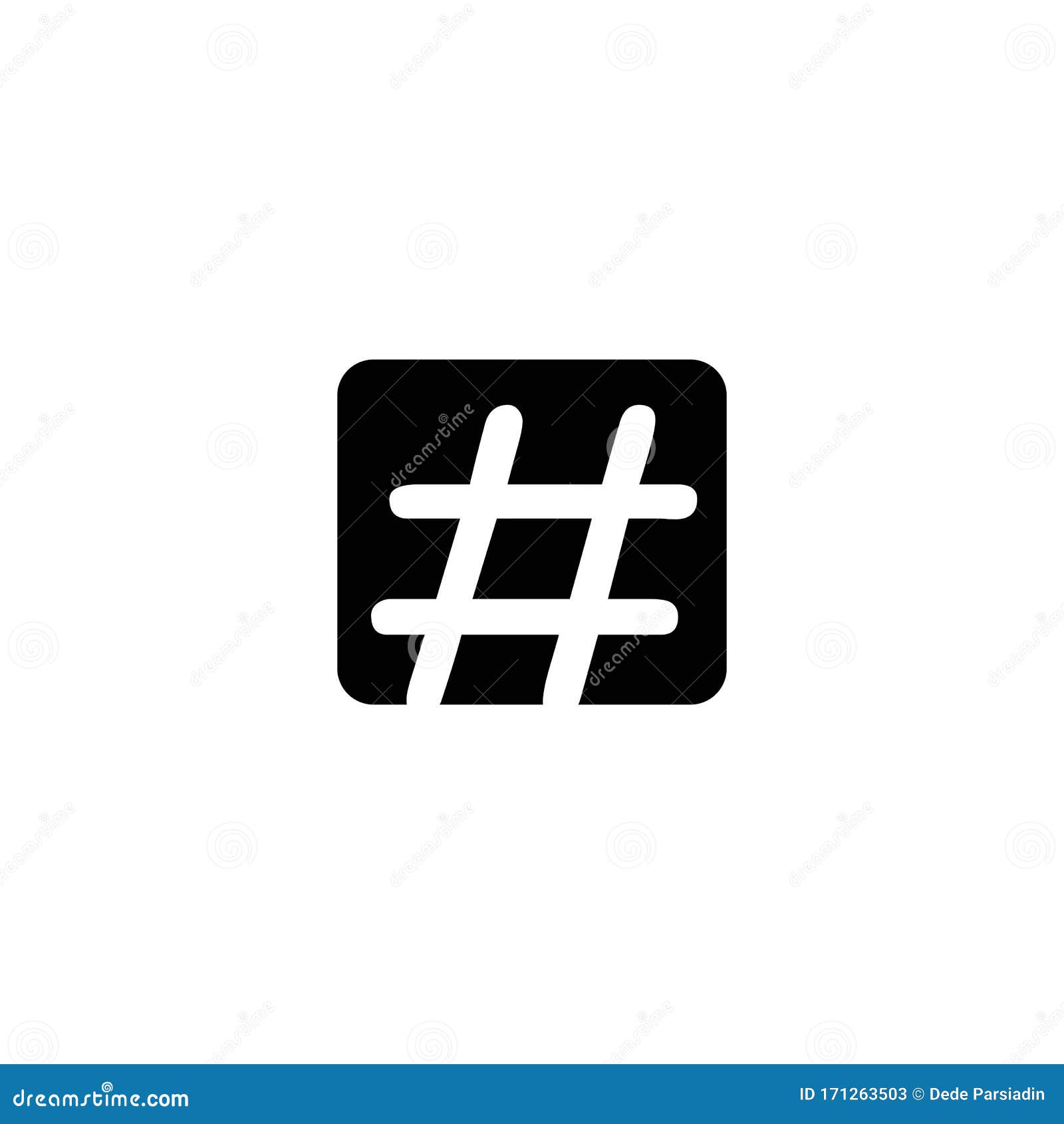 Hashtag Symbol Logo Icon Design Template Elements Stock Vector ...