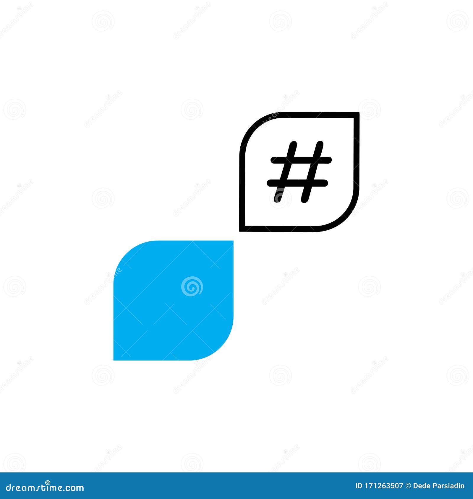 Hashtag Symbol Logo Icon Design Template Elements Stock Vector ...