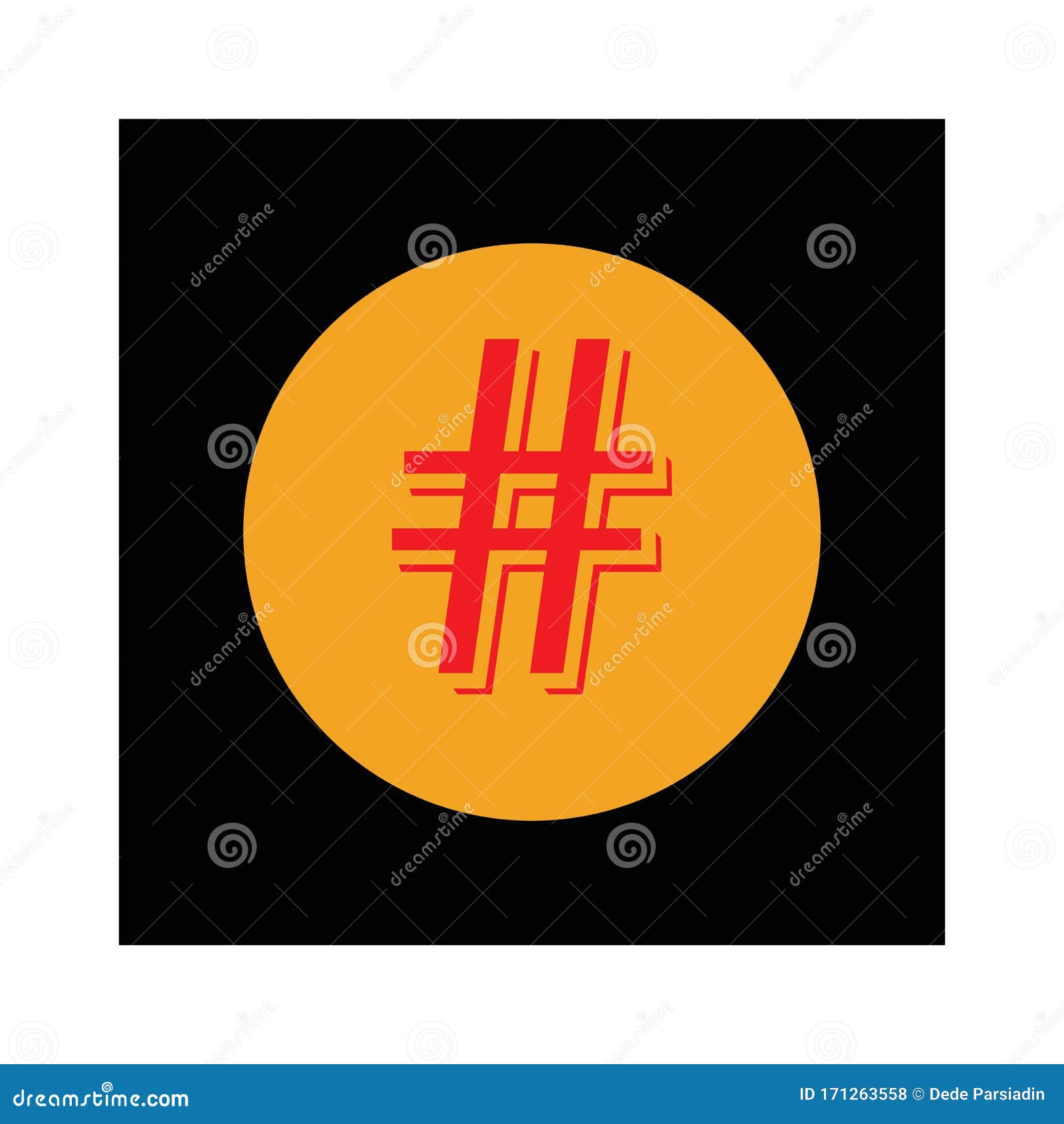 Hashtag Symbol Logo Icon Design Template Elements Stock Vector ...