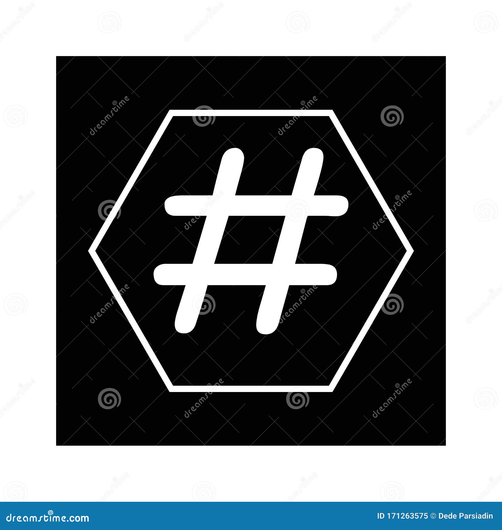 Hashtag Symbol Logo Icon Design Template Elements Stock Vector ...