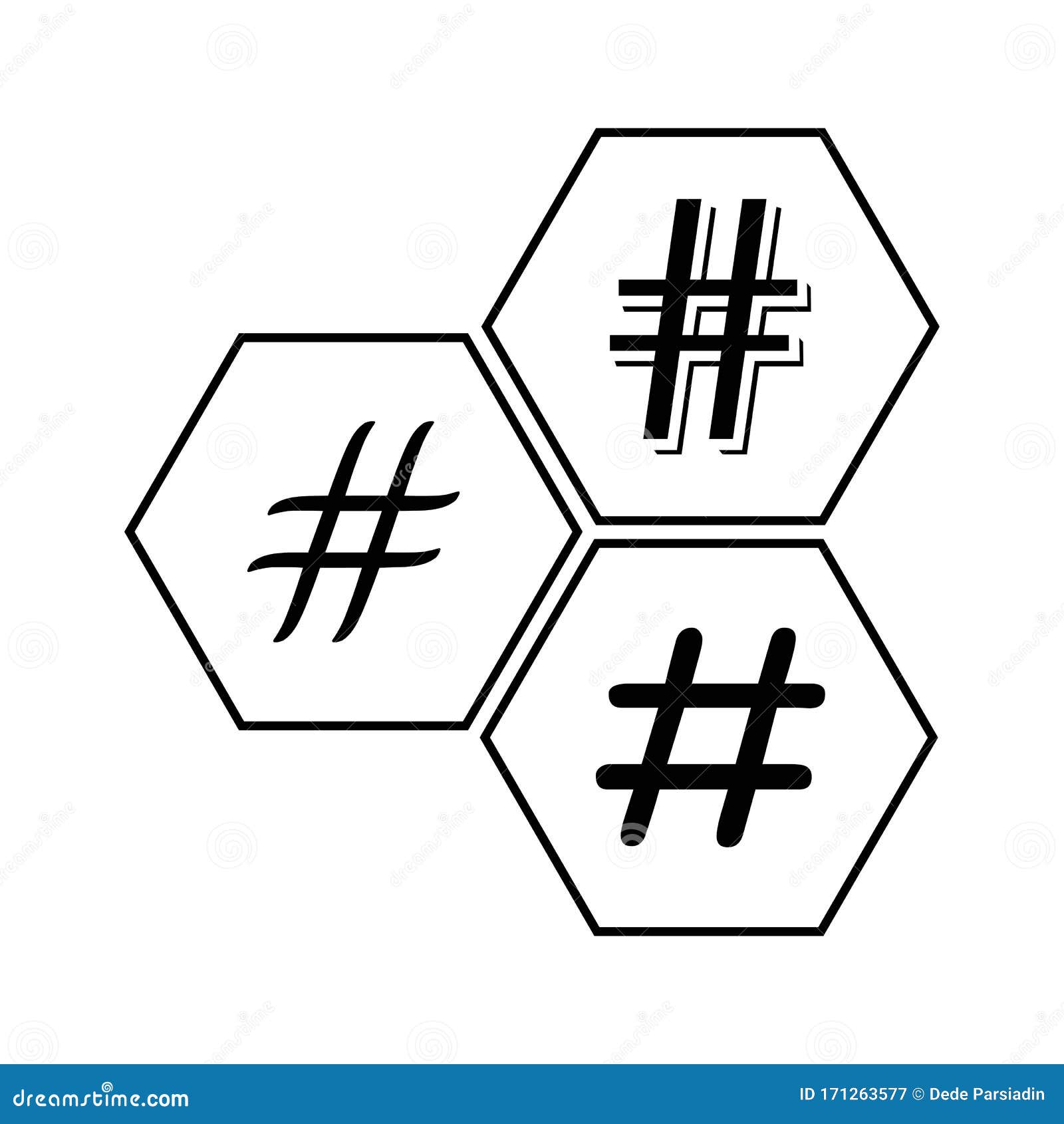 Hashtag Symbol Logo Icon Design Template Elements Stock Vector ...