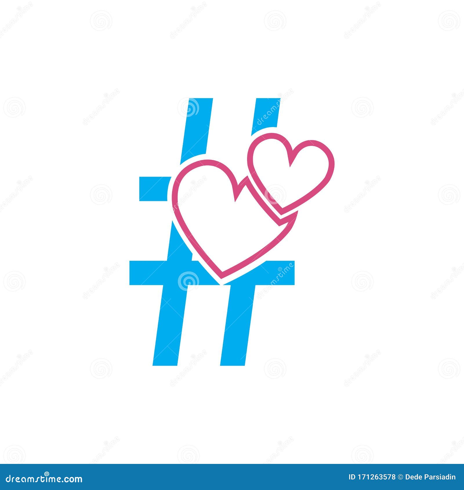 Hashtag Symbol Logo Icon Design Template Elements Stock Vector ...