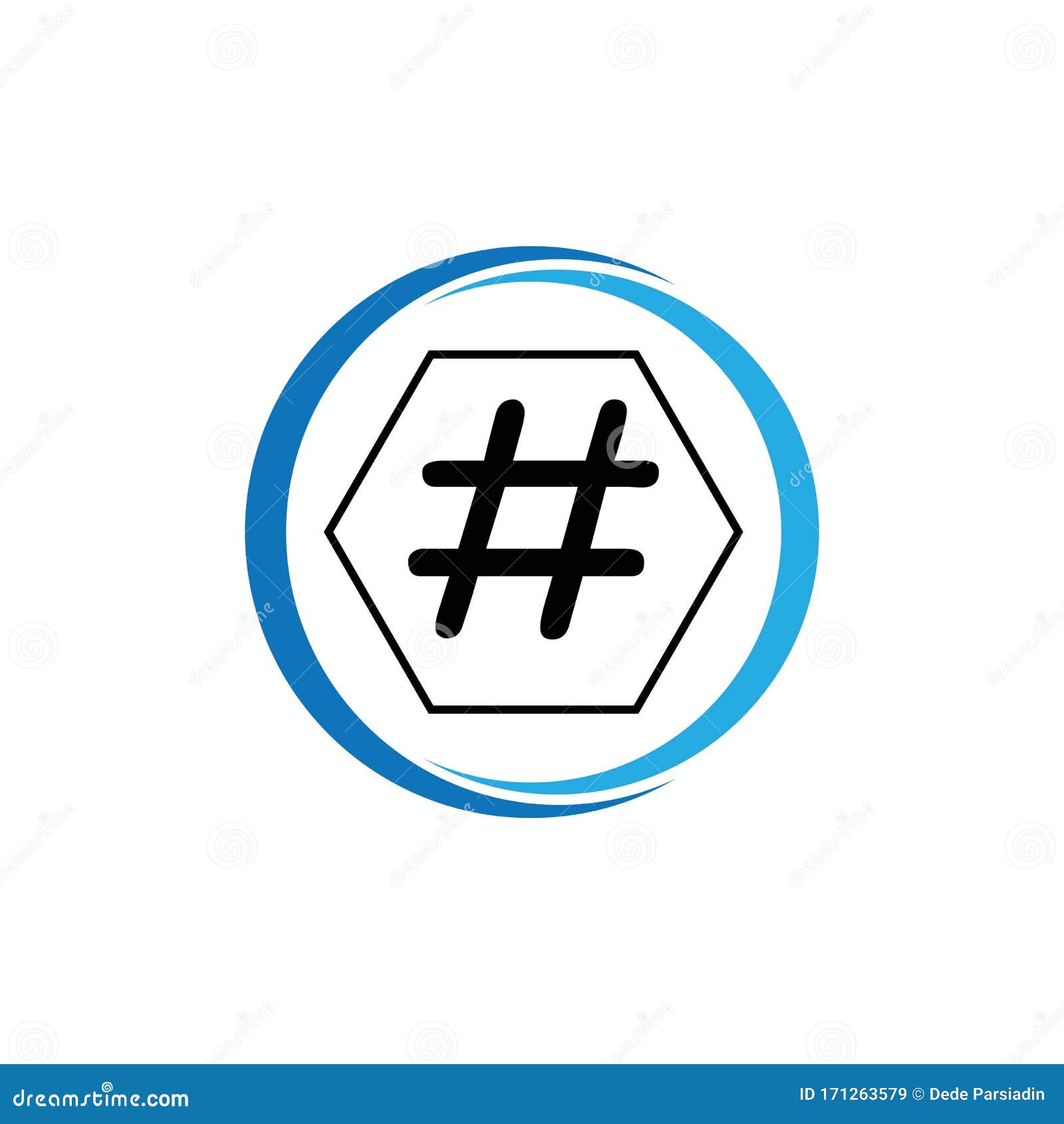 Hashtag Symbol Logo Icon Design Template Elements Stock Vector ...