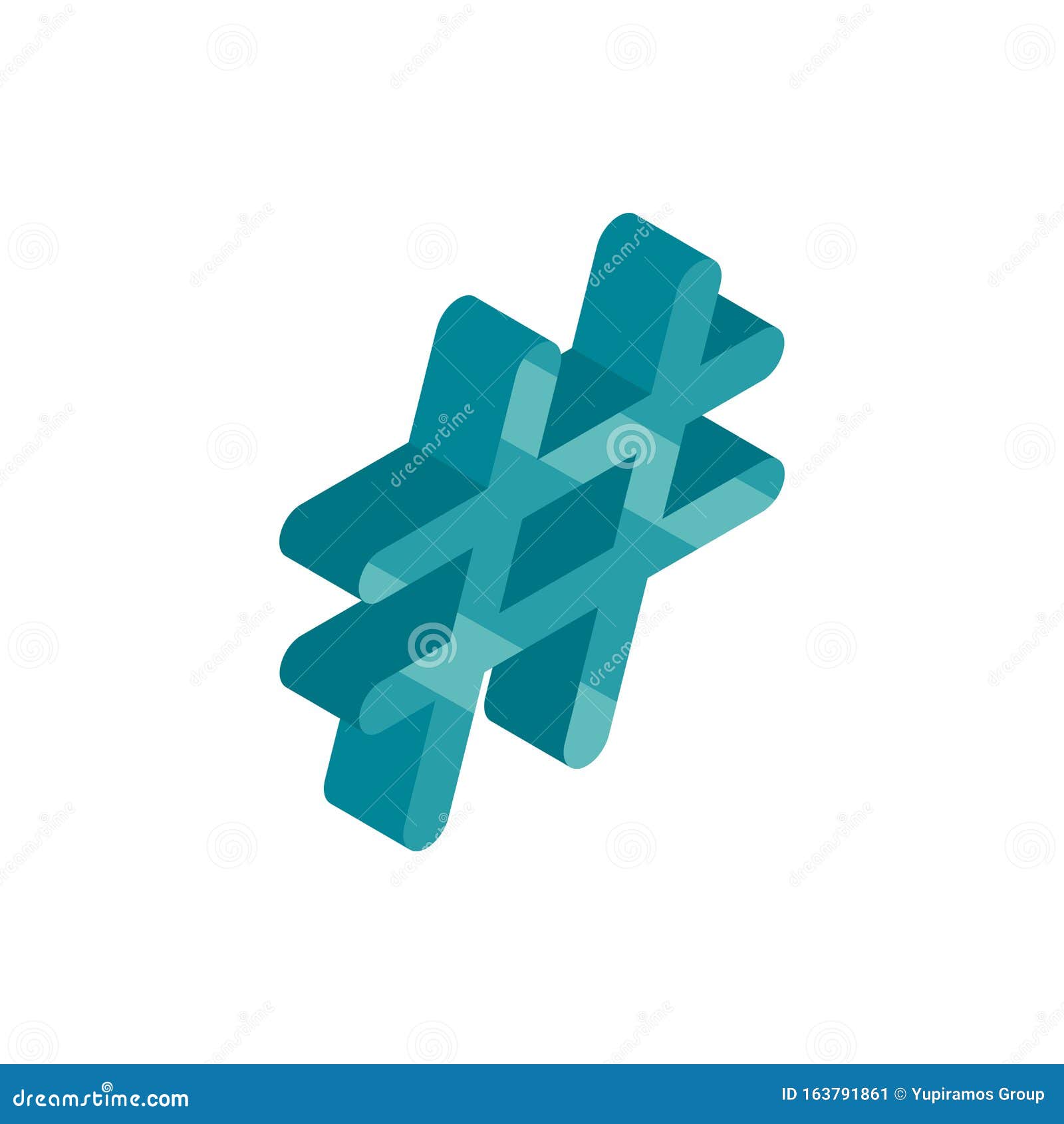 Hashtag Symbol Social Media Isometric Icon Stock Vector - Illustration ...