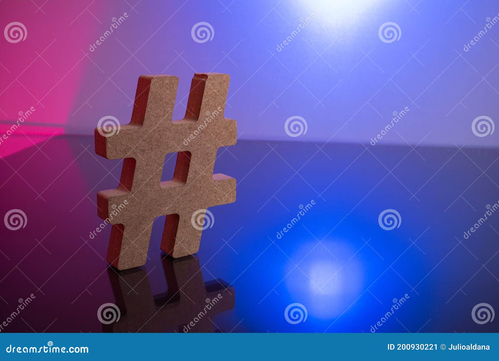 Hashtag Tagging Symbol Letter on Color Light Background. Stock Image ...