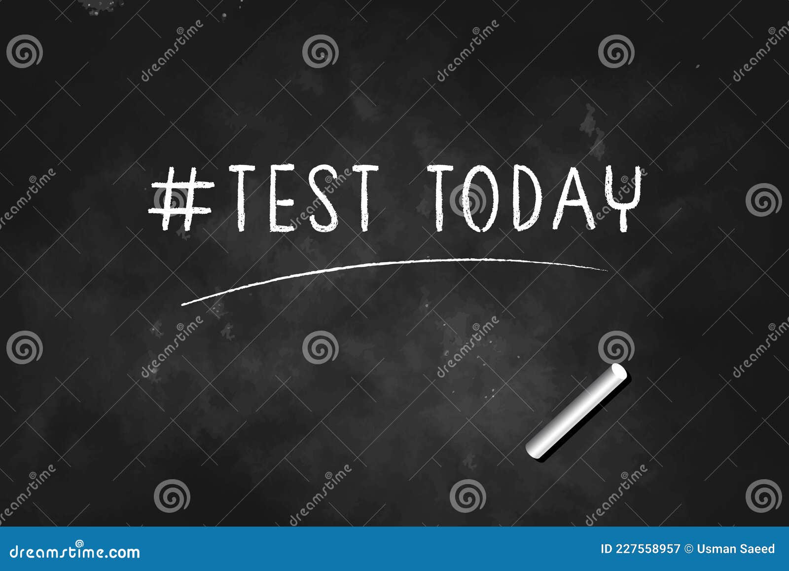 Hash Tag # Test Today Written with Chalk on Blackboard Icon Logo Design ...