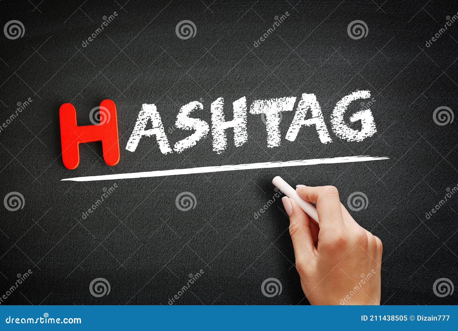 Hashtag Text on Blackboard, Internet Concept Background Stock Image ...